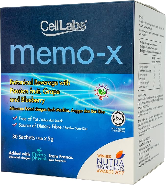 Amazon.com: CellLabs [30 Sachets] Memo-X Natural Brain Supplement ...