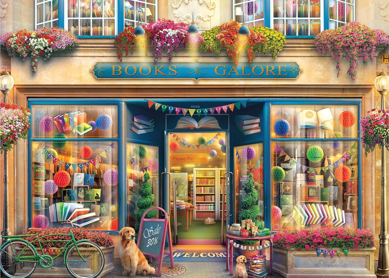 Amazon.com: Ceaco - Shop Windows - Books Galore - 1000 Piece Jigsaw ...