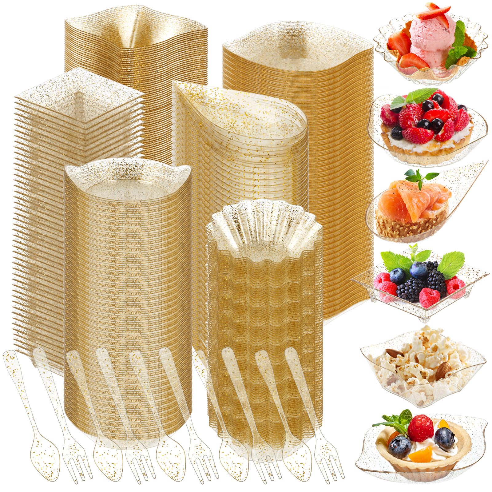Amazon.com: Tessco 1200 Pcs Mini Plastic Dessert Plates Set Including ...