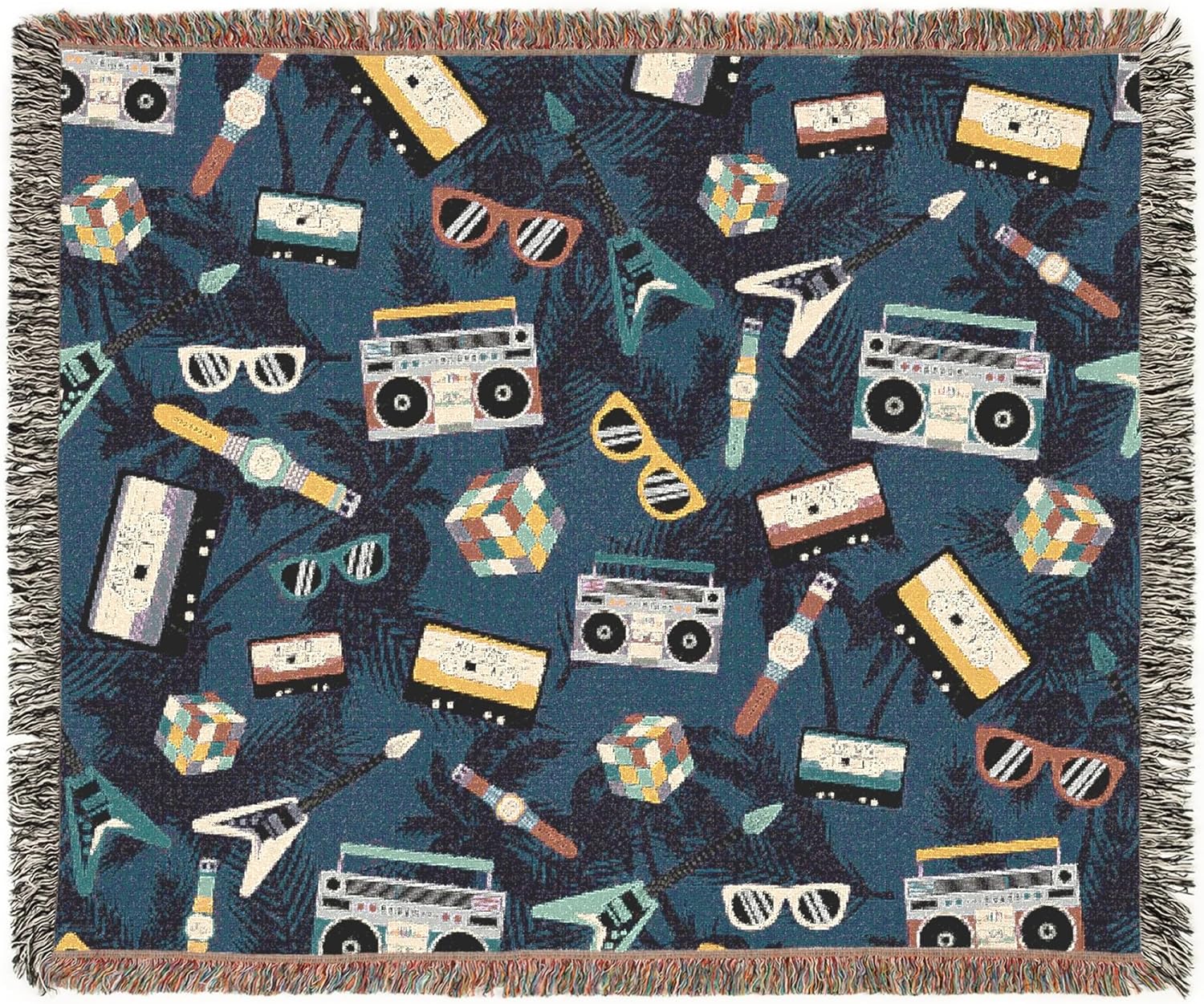 Amazon.com: Retro 90s Style Art Woven Blanket, Vintage Abstract Pattern ...