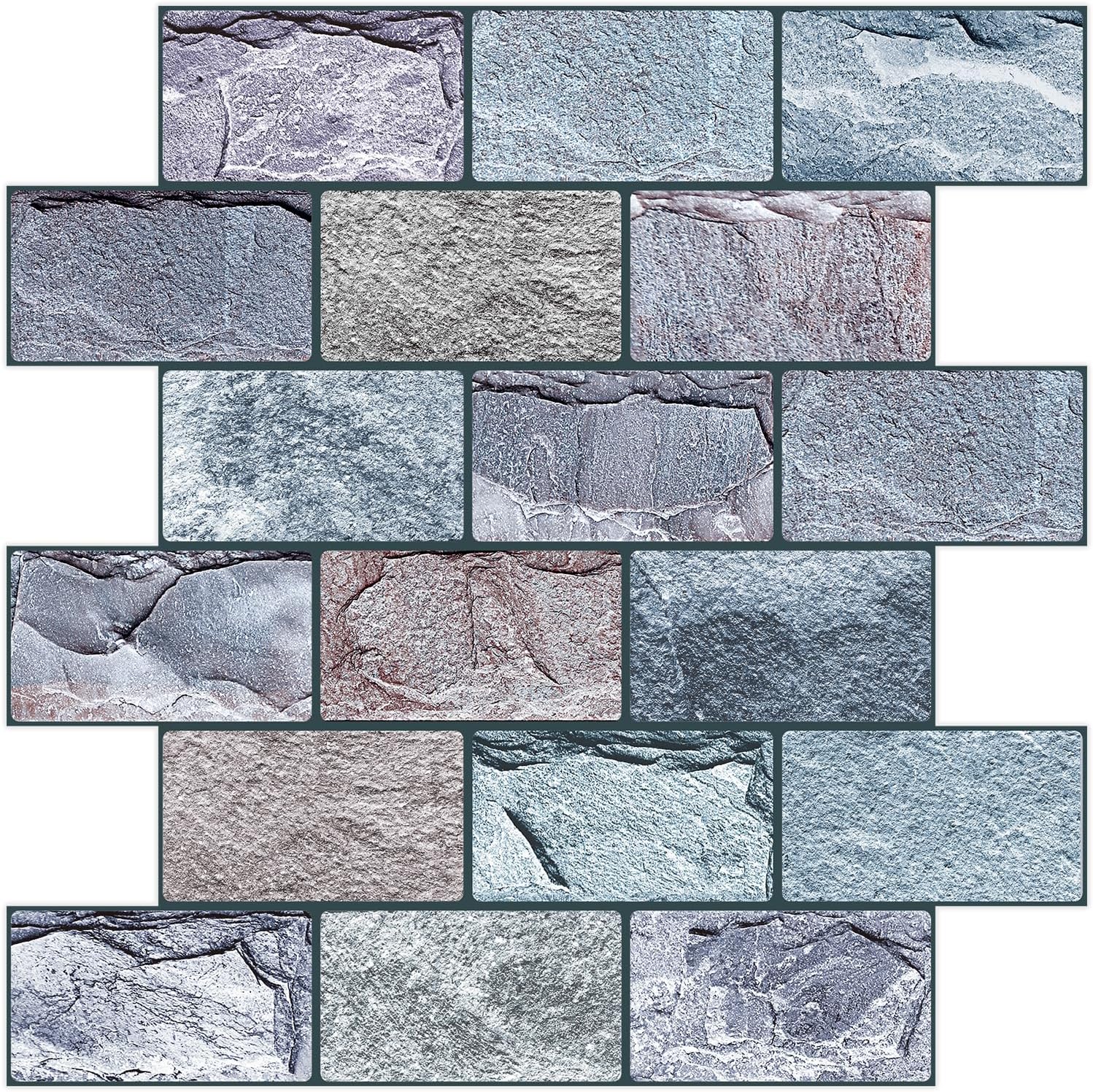Amazon.com: HLNIUC 10 Sheets Modern Marble Peel And Stick Wall Tiles ...