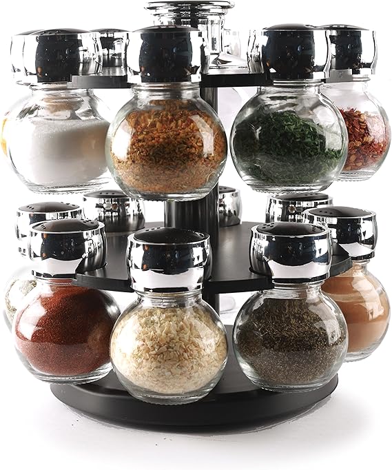 Amazon.com: Circleware Contempo 16 Glass Jar Revolving Countertop ...