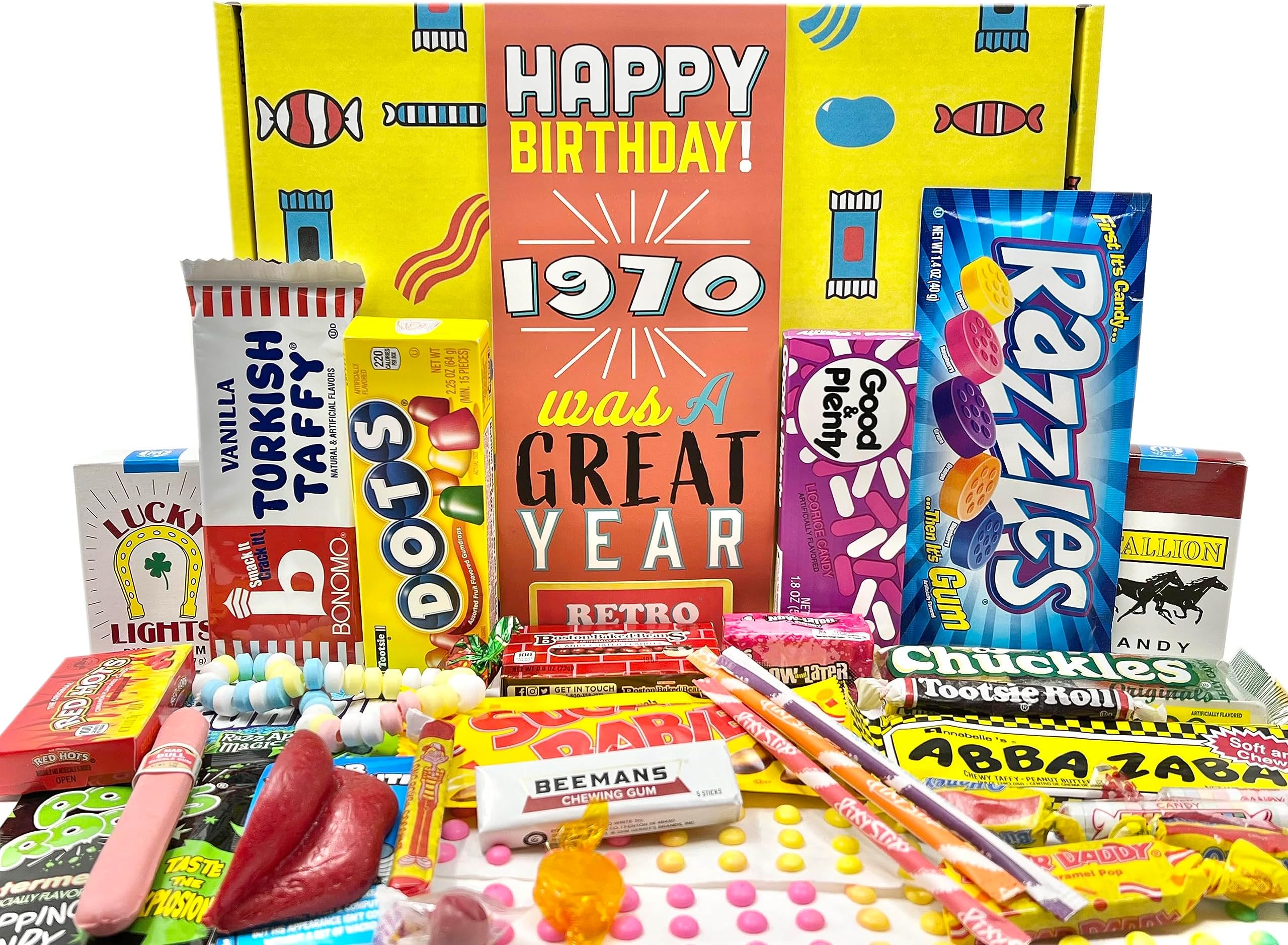 Amazon.com : 1970's Retro Candy Gift Box-Decade Box Gift Basket ...