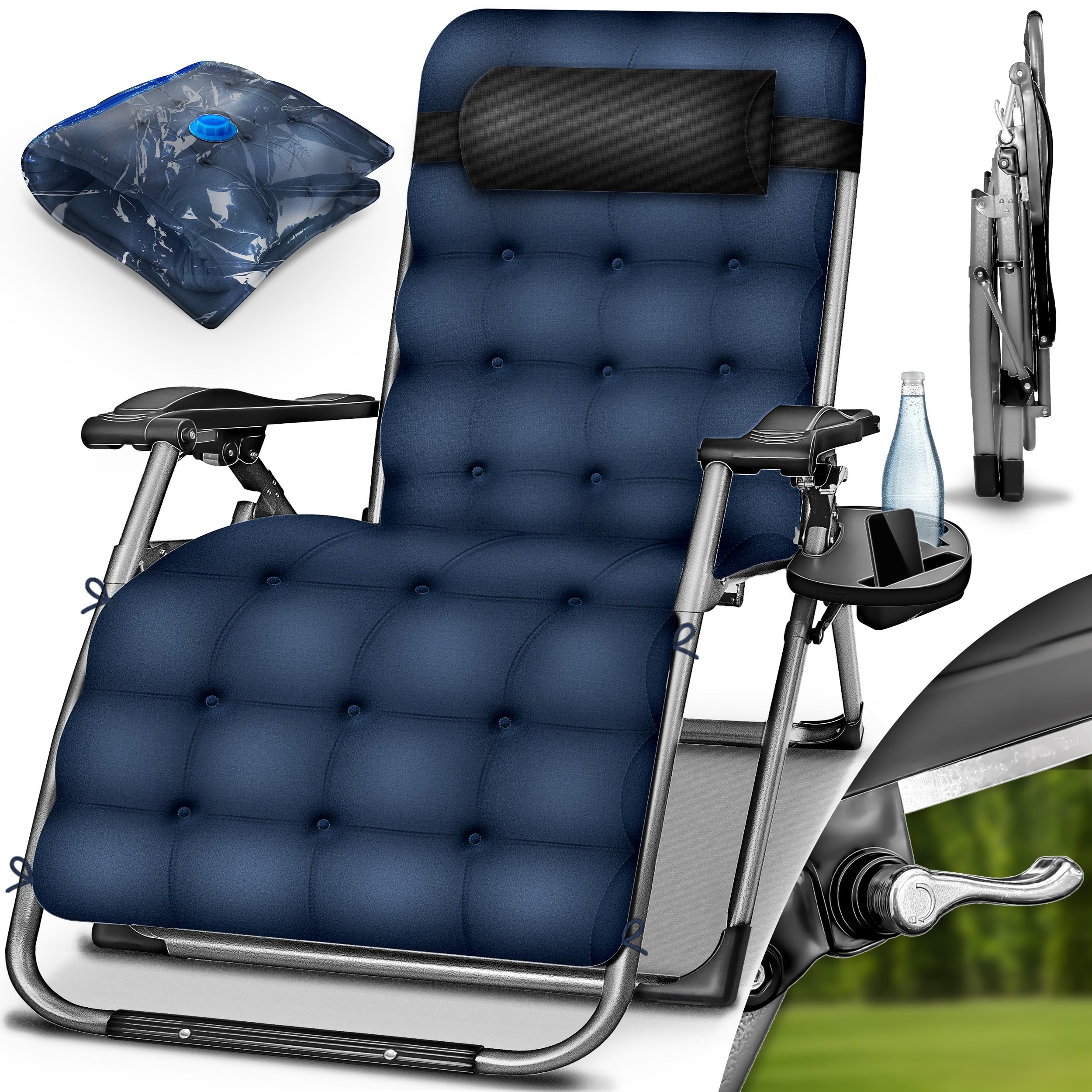 tillvex® Liegestuhl klappbar bis 200kg | Sonnenliege Gartenliege ...