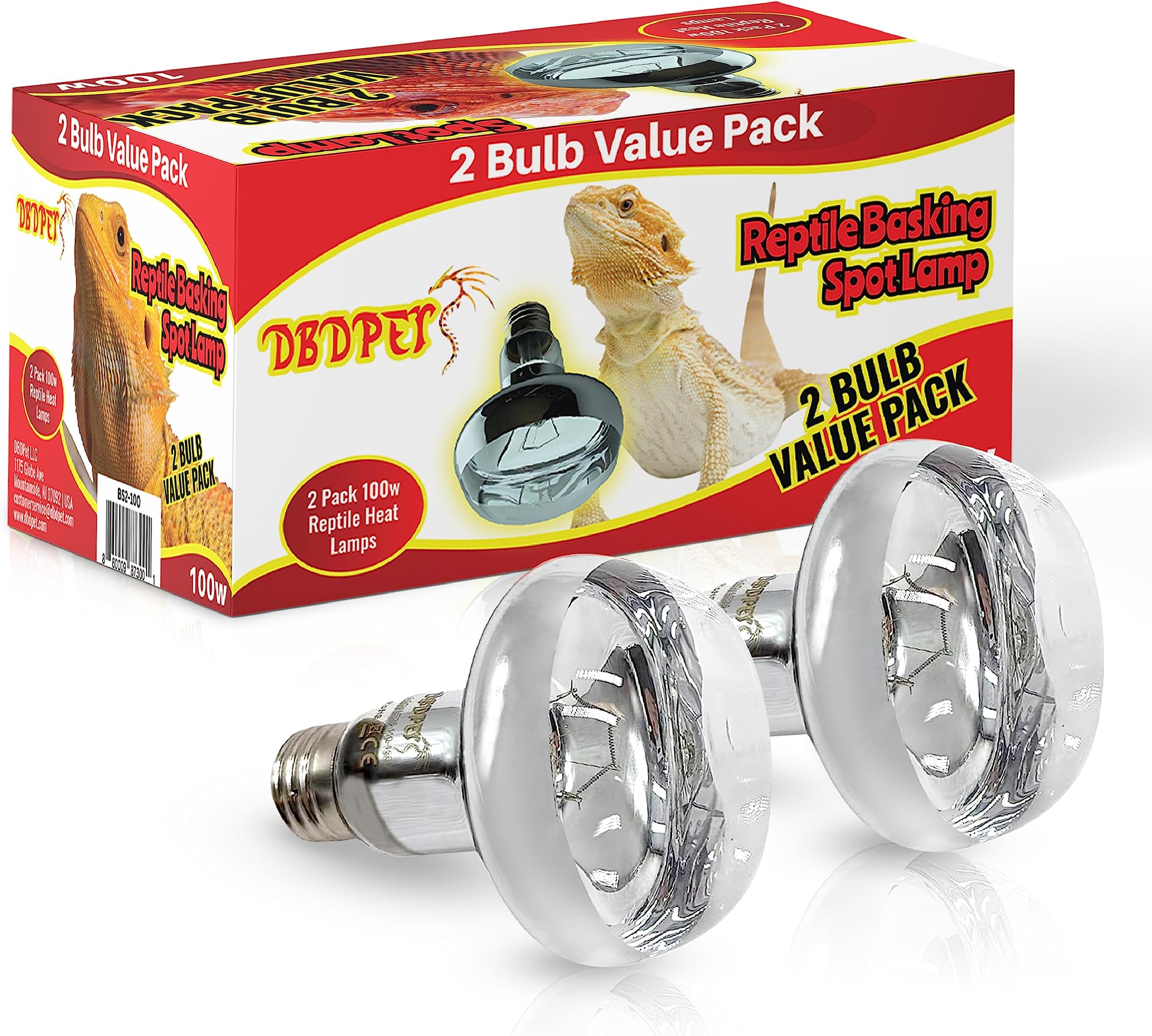 Amazon.com: DBDPet Reptile Basking Lamp 100w - Value 2 Pack - Perfect ...