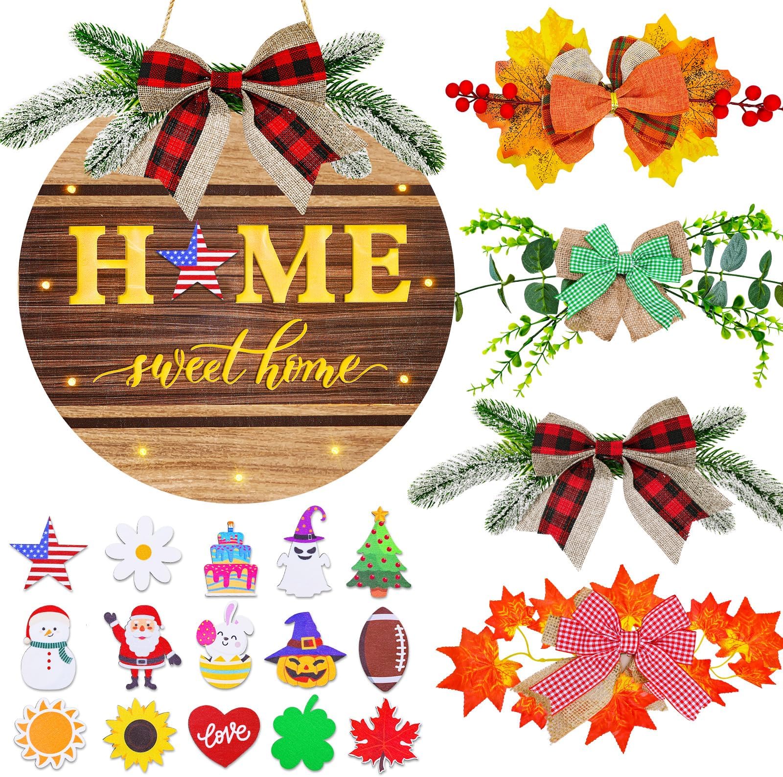 Amazon.com : Interchangeable Welcome Sign for Front Door-Welcome sign ...