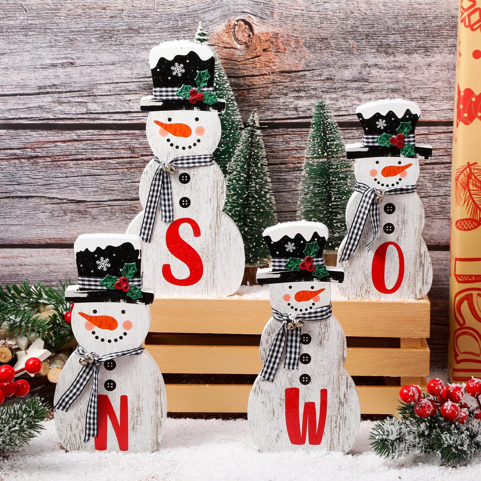 Amazon.com: Capoda 6 Pieces Hello Winter Table Decorations Winter ...