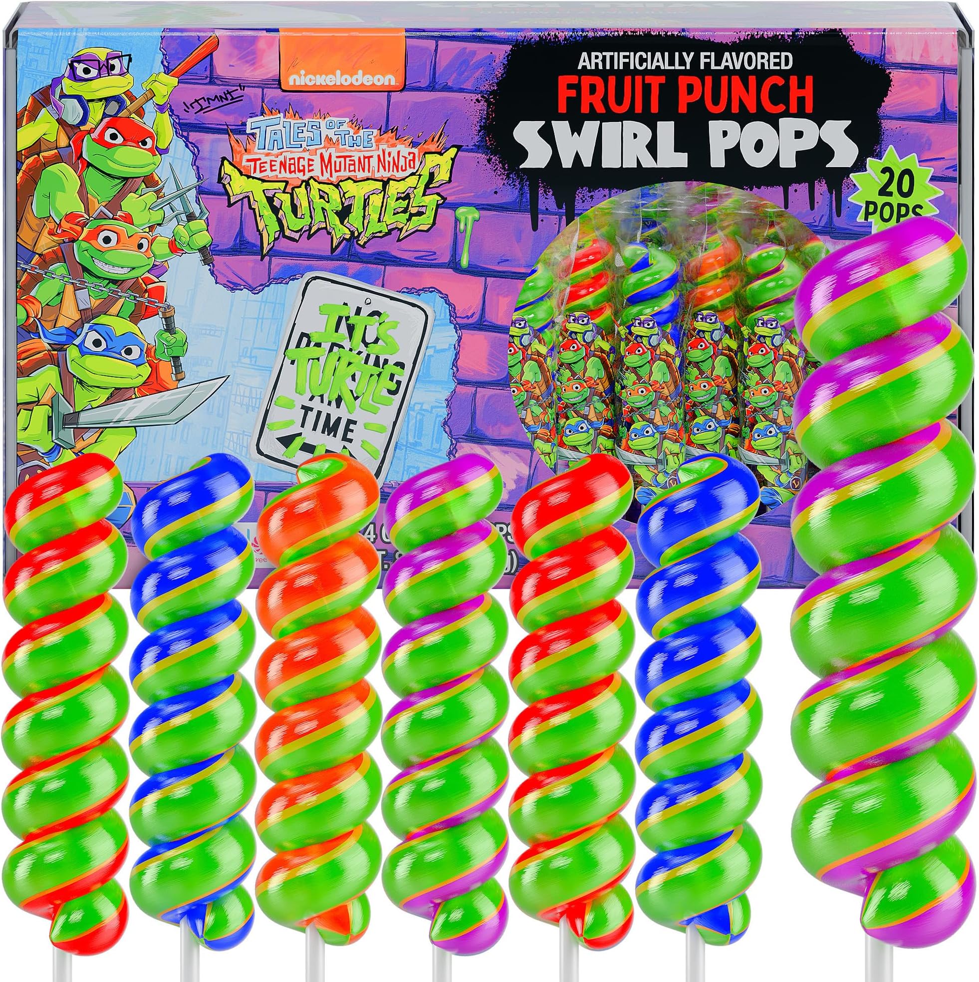 Amazon.com : Ninja Turtles Lollipops Swirl 20pk- Ninja Turtle Candy For Ninja Turtle Party ...