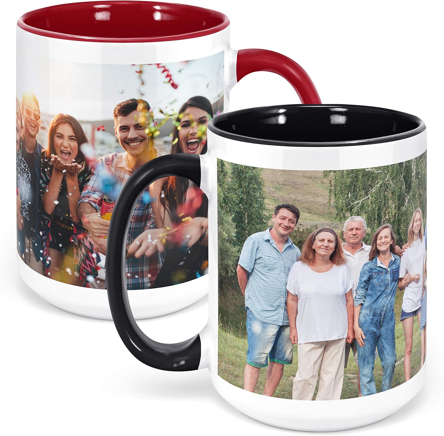 Amazon.com: Custom Photo Coffee Mug, 15 oz. Black w/Wrap Around Picture ...