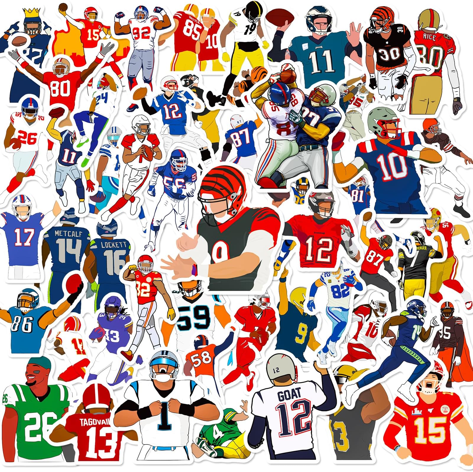 Amazon.com: 25 PCS of American Football Stickers for Water Bottle ...