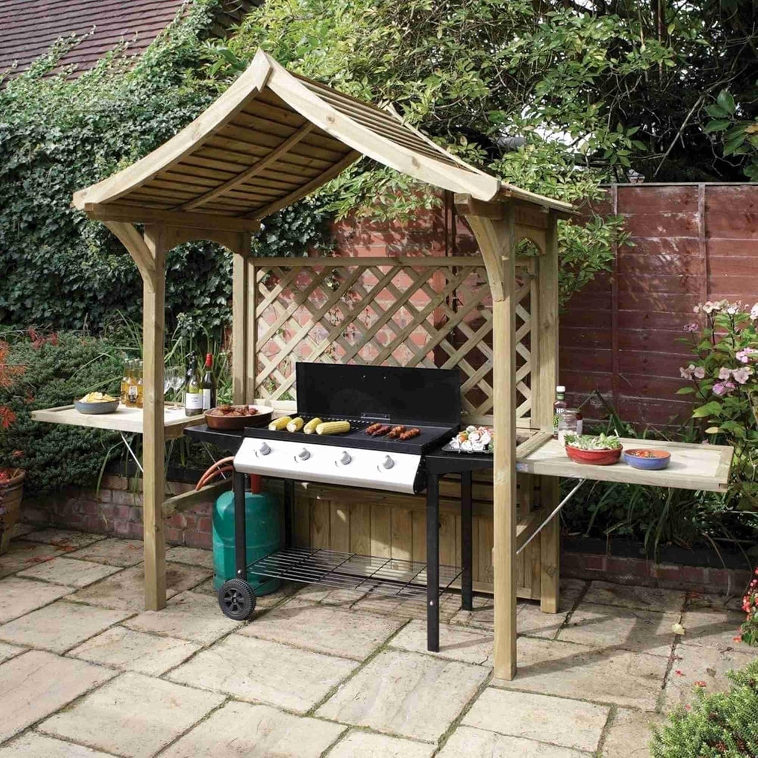 Party Arbour and Barbeque Shelter Pressure Treated Fire Retardant ...