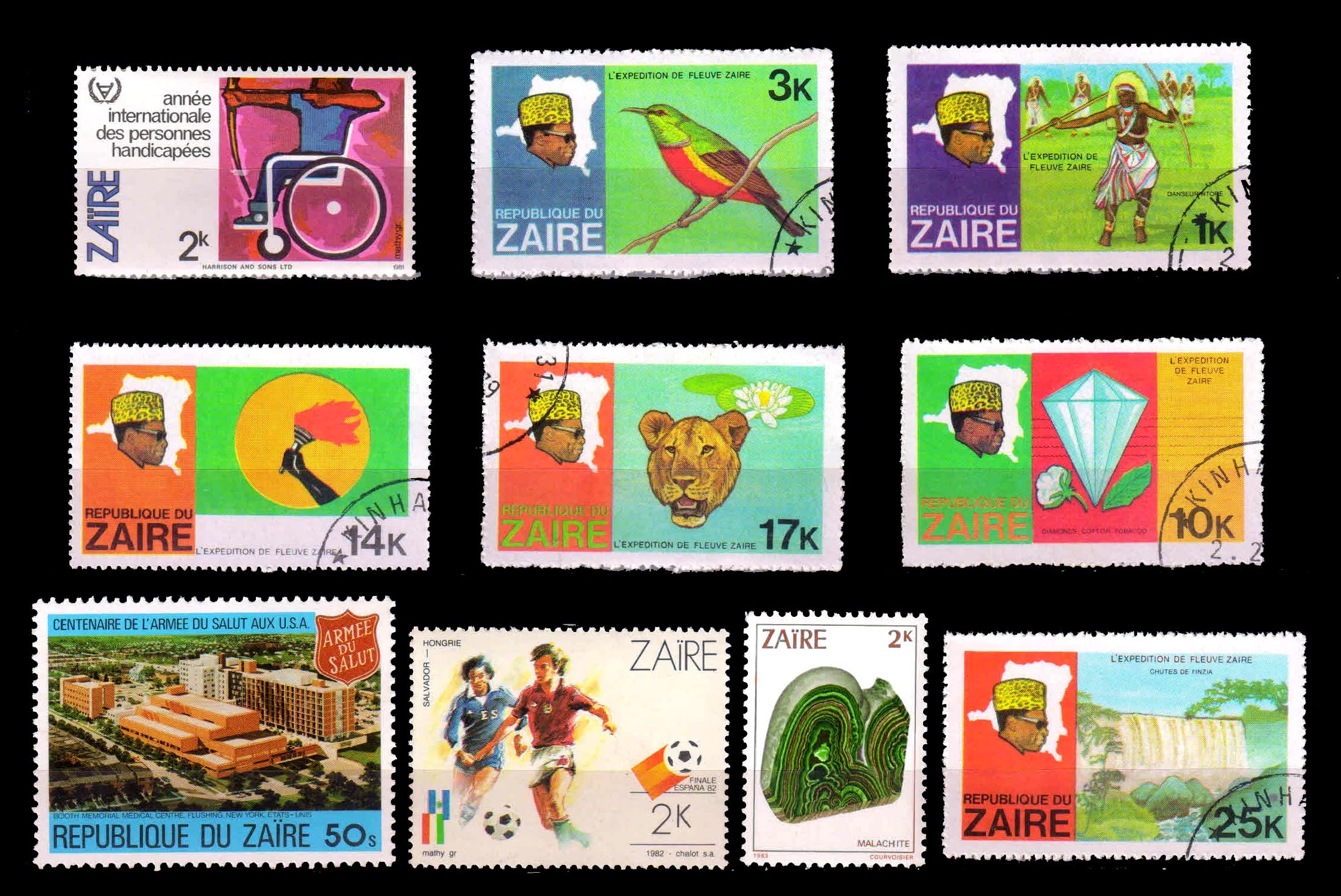 Zaire Stamps Buy PHILAIMPEX Kids Stamps Collection, 50 World Stamps,