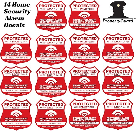 Amazon.com : 14 Home Security Alarm Stickers for Windows & Doors ...
