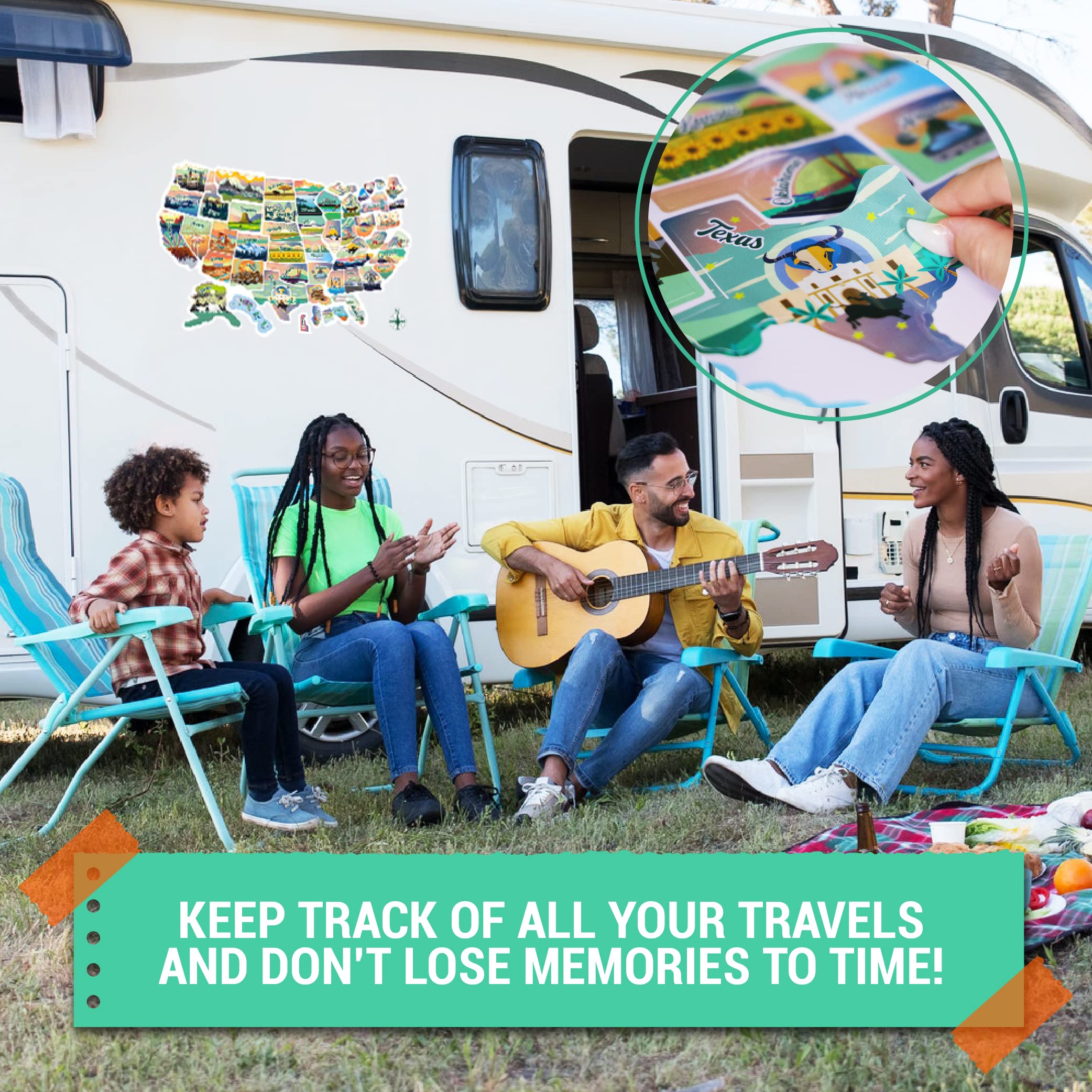 Snapklik.com : RV Map Of States Visited V20 LATCHIT 21” X 15” States ...