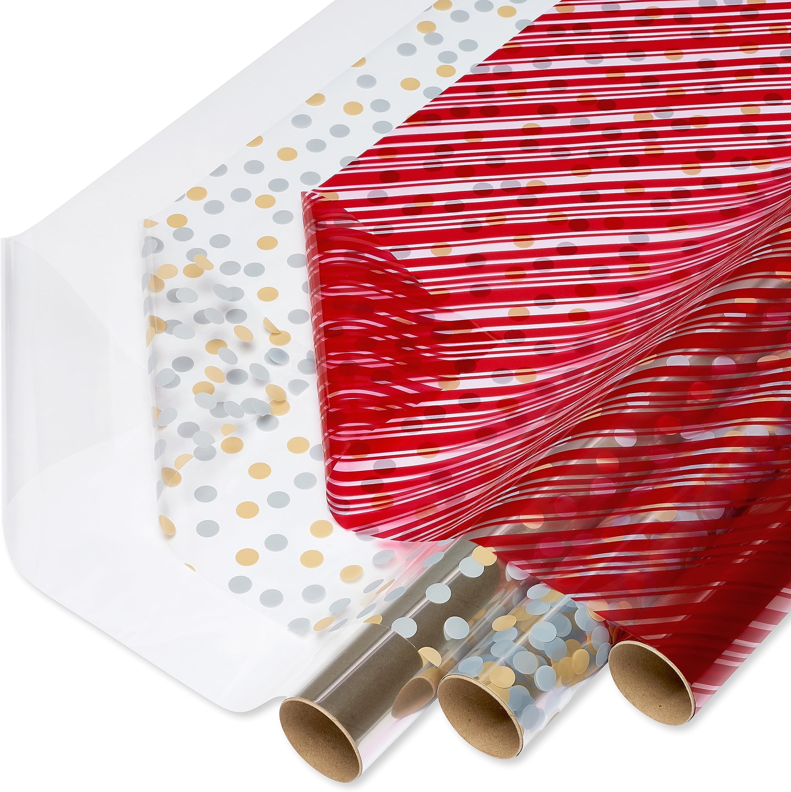 Amazon.com: American Greetings 75 sq. ft. Christmas Cellophane Wrap ...
