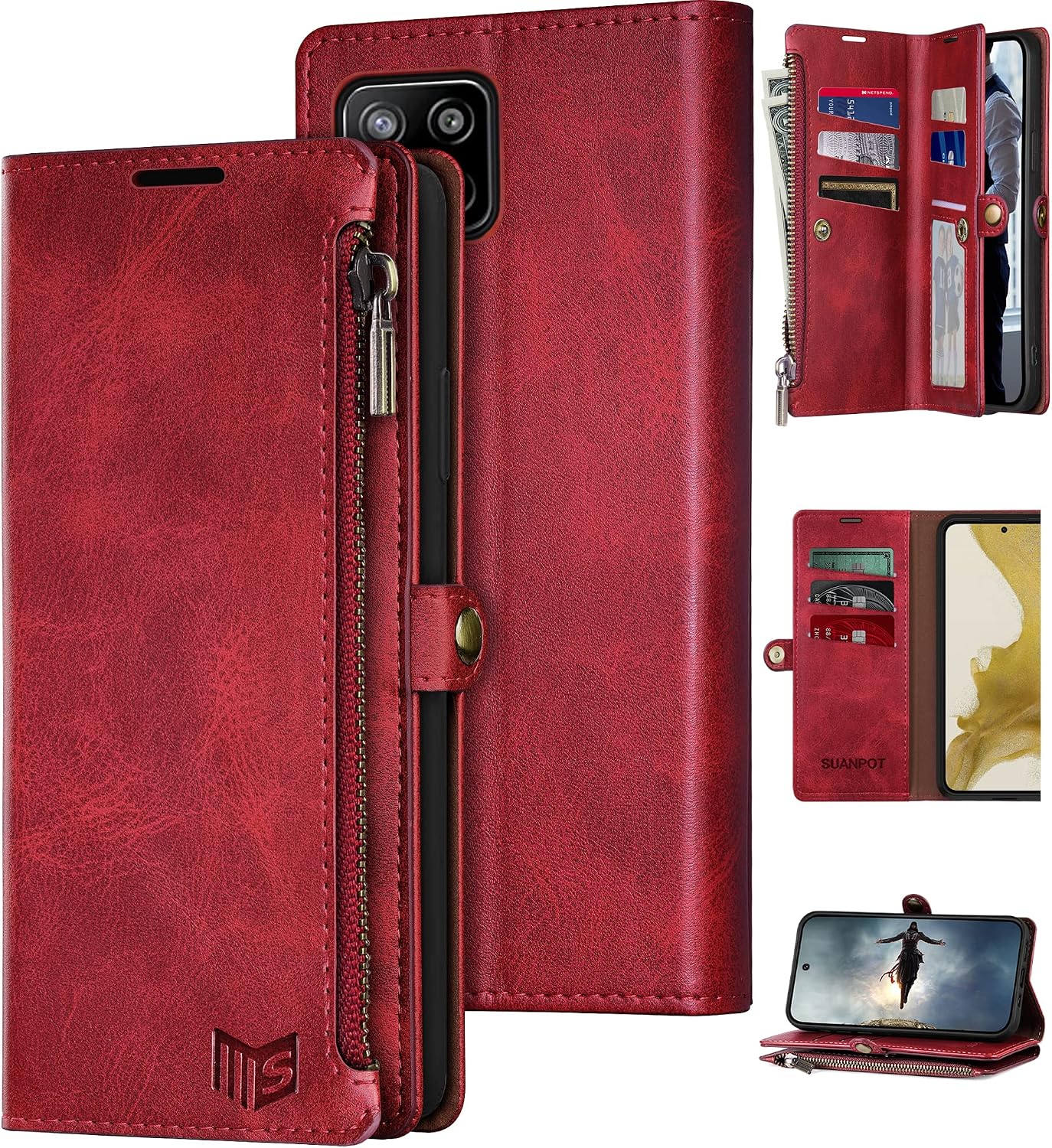 Amazon.com: SUANPOT for Samsung Galaxy A12 5G Wallet case 【RFID ...