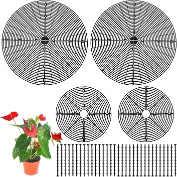 Amazon.com: Newtay 4 Pcs Plant Pot Grid Soil Protector Covers Cuttable ...