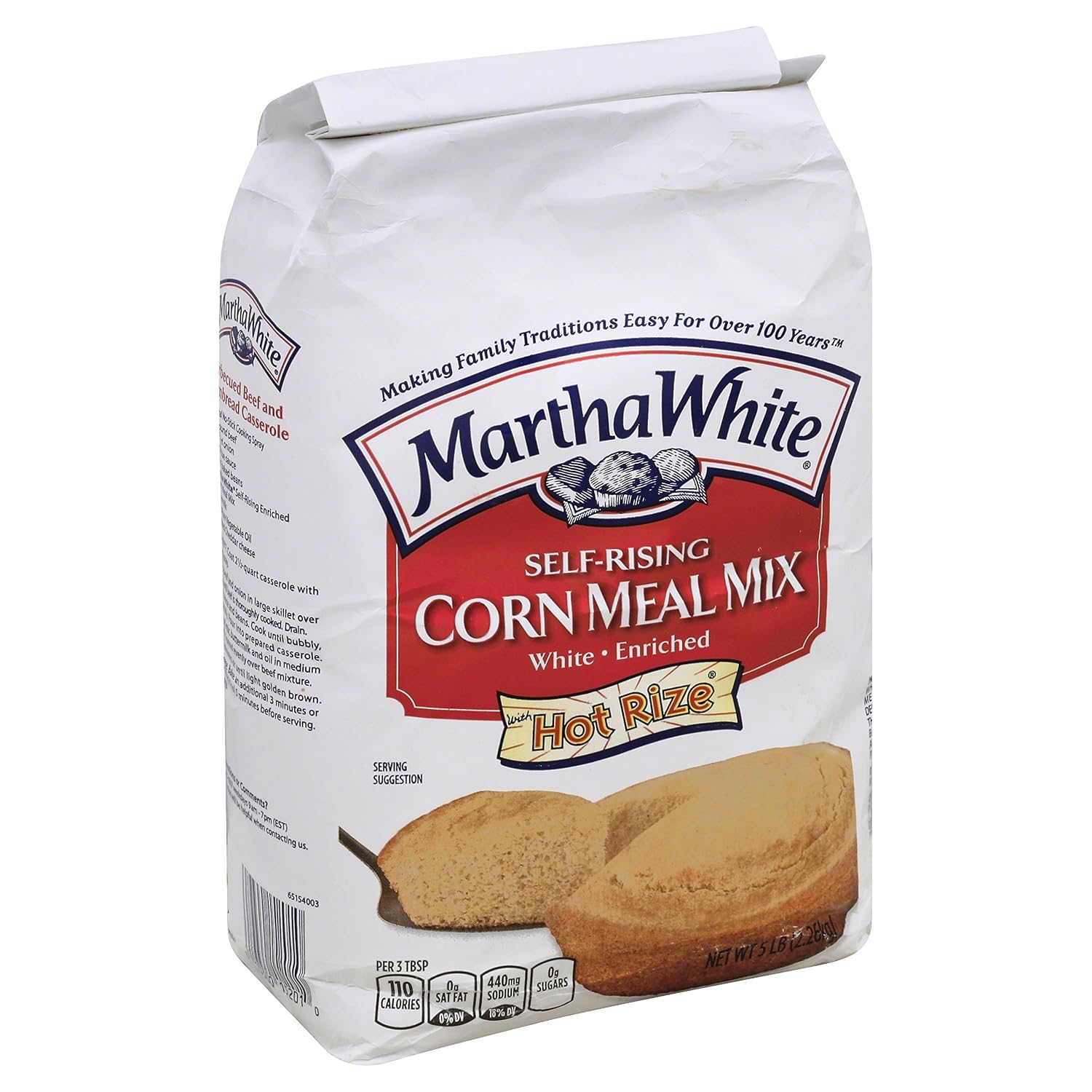 Amazon.com : Martha White Self-Rising White Enriched Corn Meal Mix, 5 ...