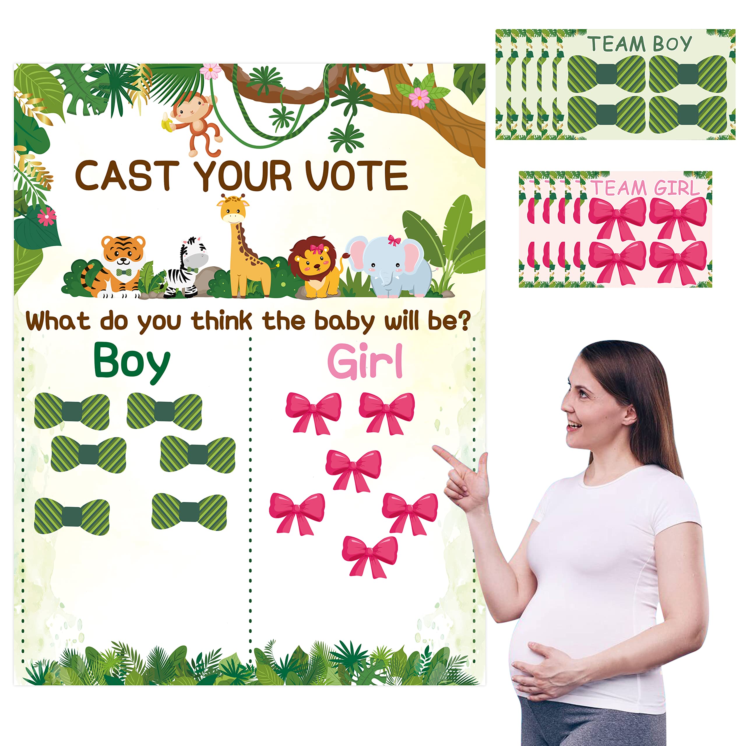 Xqumoi Wild Animals Gender Reveal Party Games Jungle Safari Themed Cast ...