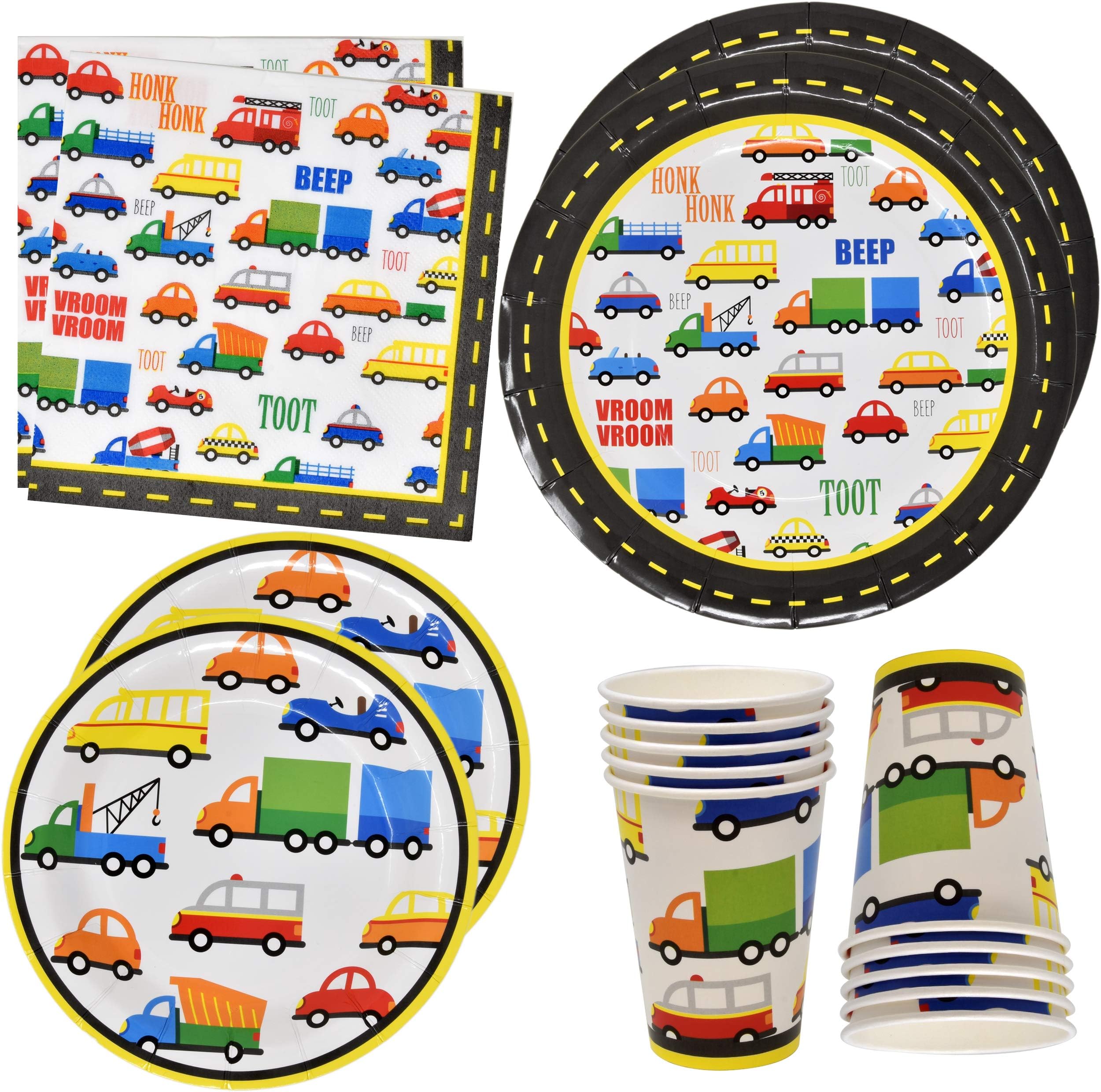 Amazon.com: Xigejob Traffic Jam Cars Trucks Transportation Birthday ...