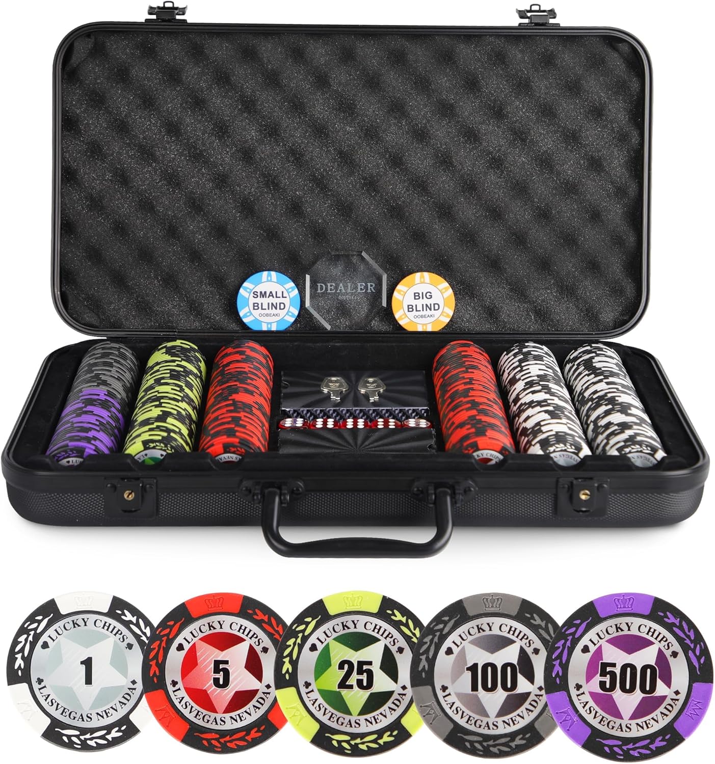 Amazon.com: ORIENGEAR Poker Chip Set with Denominations, 300 PCS 14 ...
