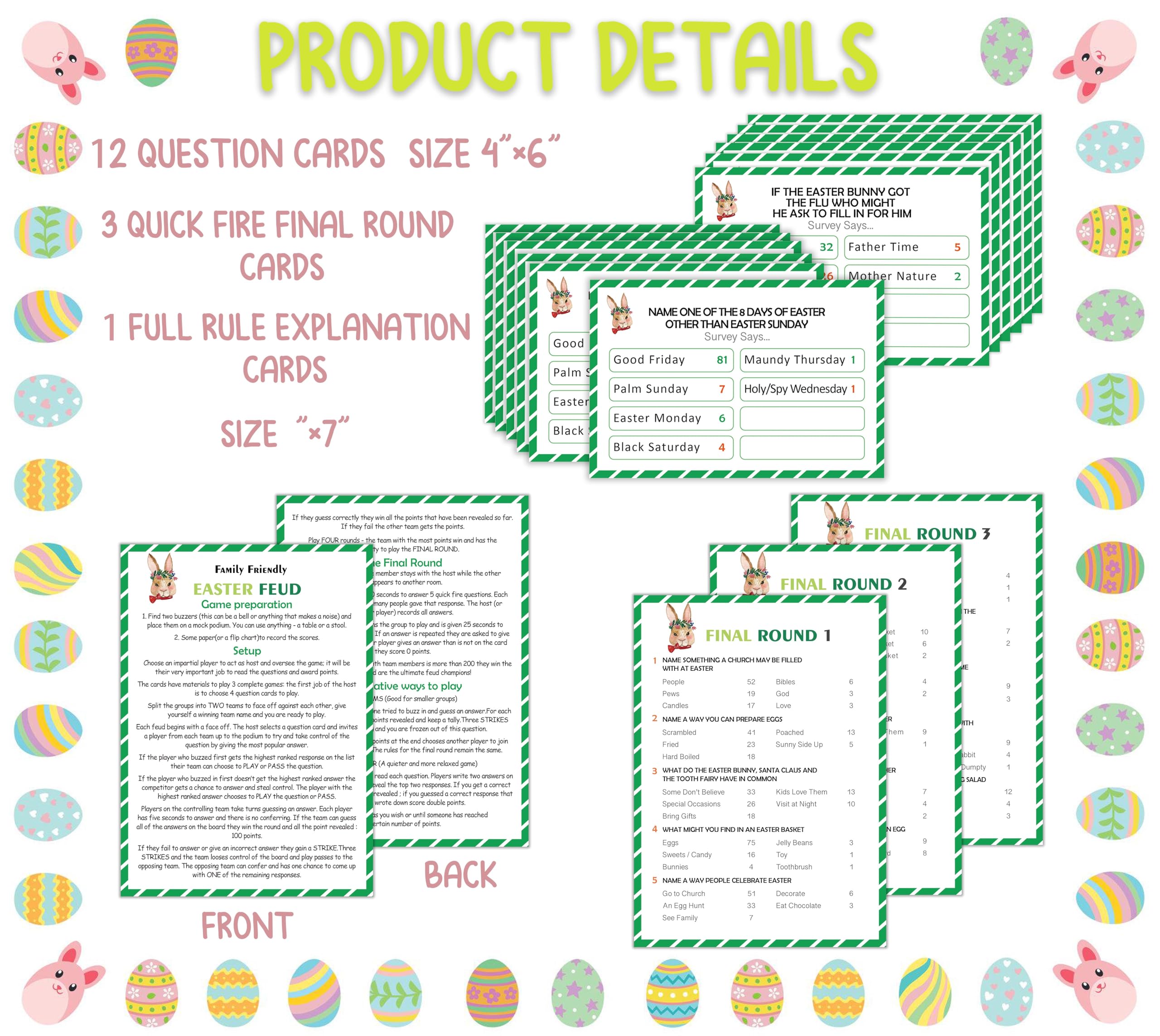 Family Feud Board Game Easter Trivia Game, Printable Easter Games ...