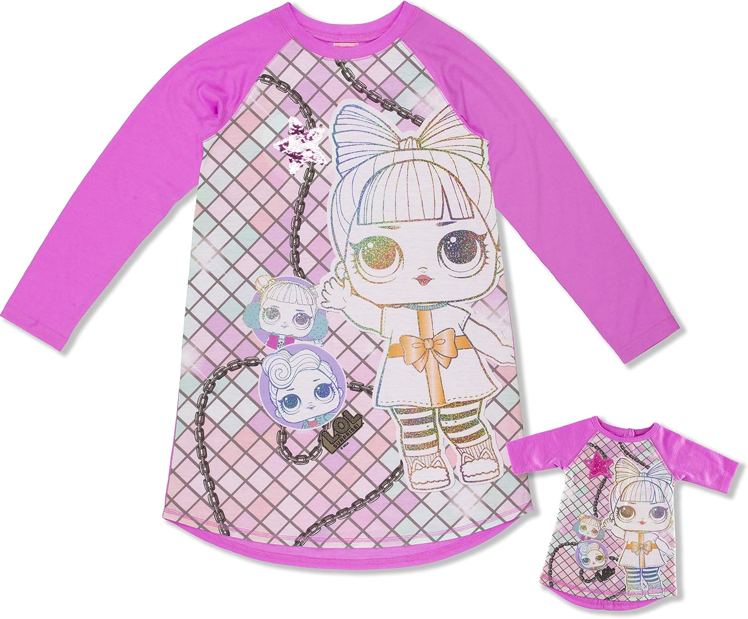 Amazon.com: L.O.L. Surprise! Girls Nightgown Pajama Winter Disco, Dress ...