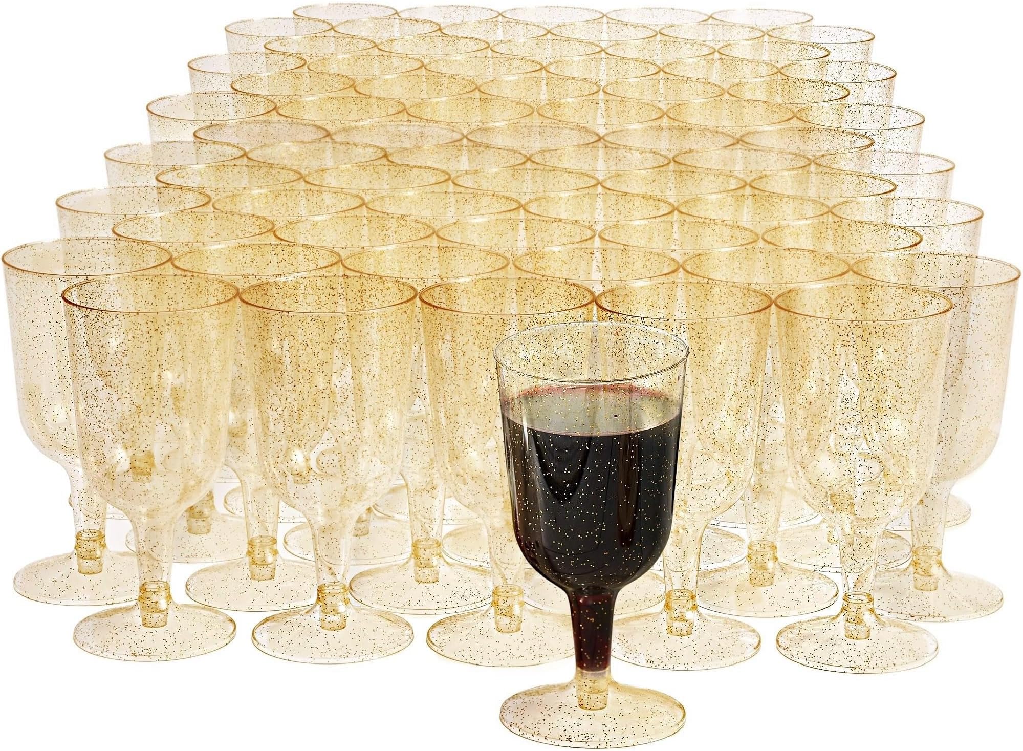 MATANA 12 Premium Plastic Wine Glasses (180ml) - Hard Plastic Wine ...