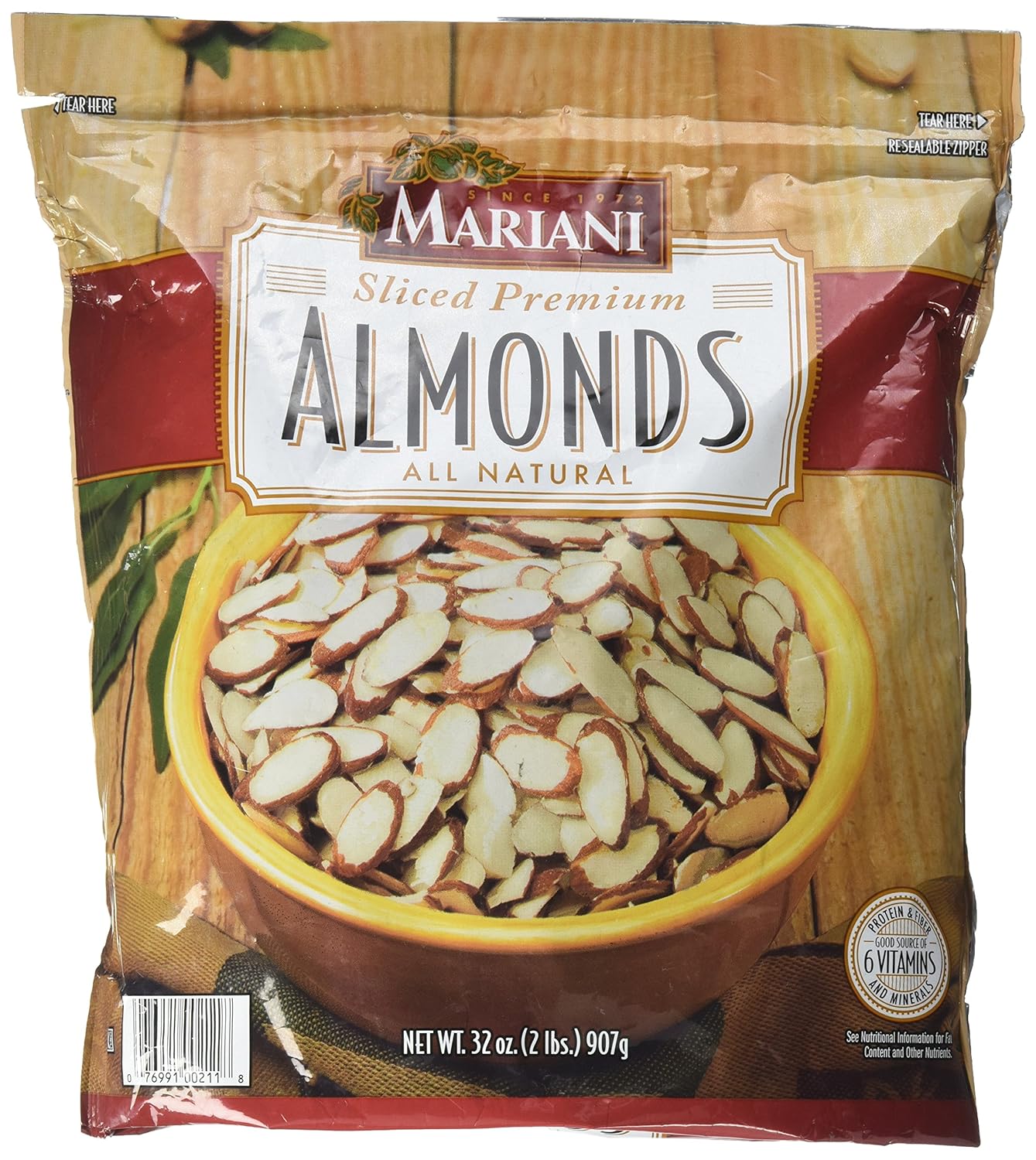 Amazon.com : Mariani Sliced Premium Almonds All Natural, 2lbs (2 Packs ...