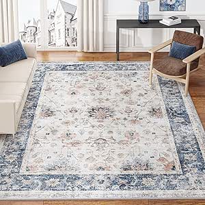 Amazon.com: Eleisa 3x5 Area Rugs for Living Room, Blue & Grey, Machine ...