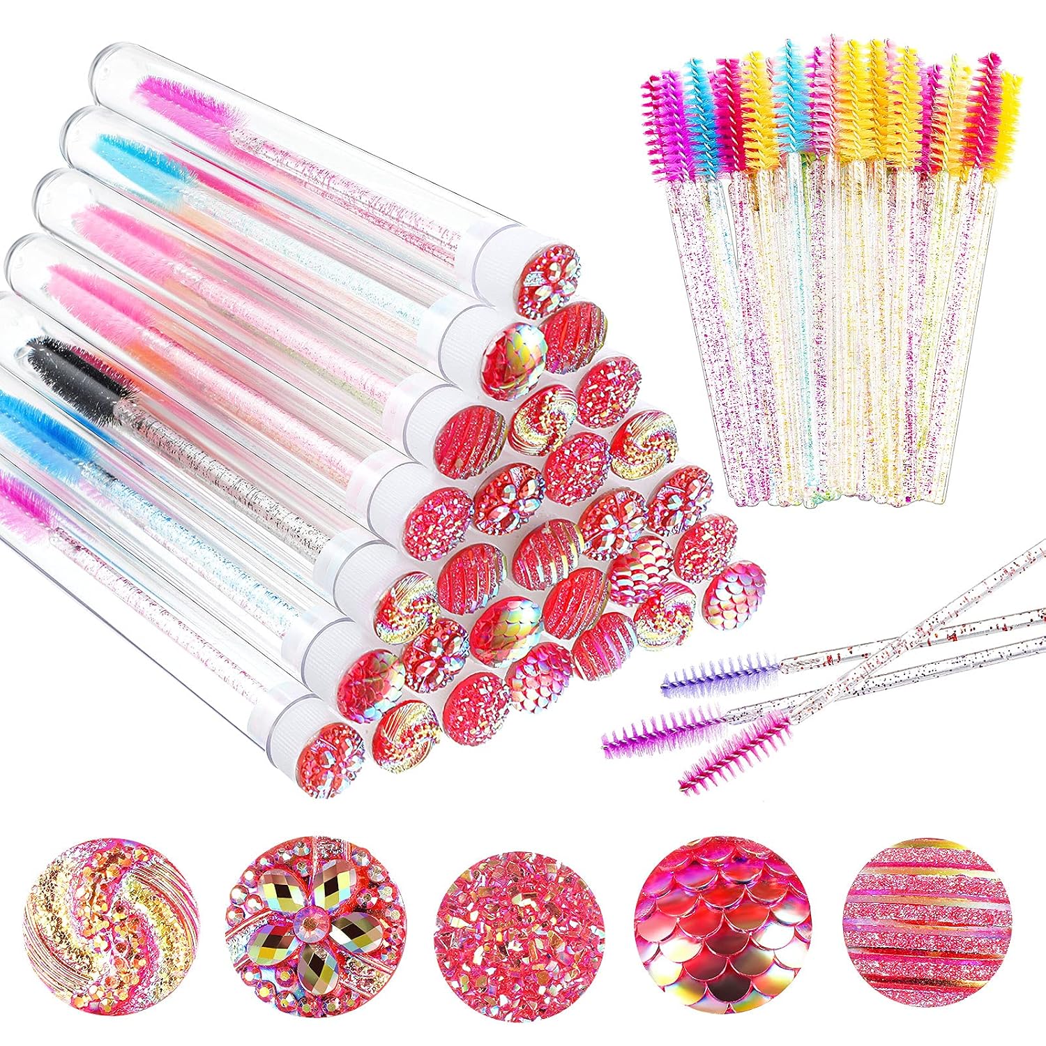 Amazon.com: 110 Pieces Disposable Mascara Wands Set Includes 30 ...