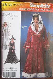 SIMPLICITY PATTERN 2818 WOMENS PETITE COSTUME SIZE FF 18w-24w : Amazon ...