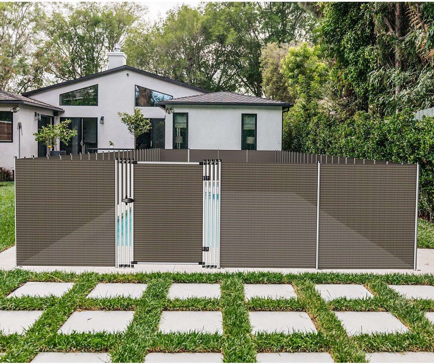 Amazon.com : TANG Pool Fence for Inground Pools Removable Safety Mesh ...