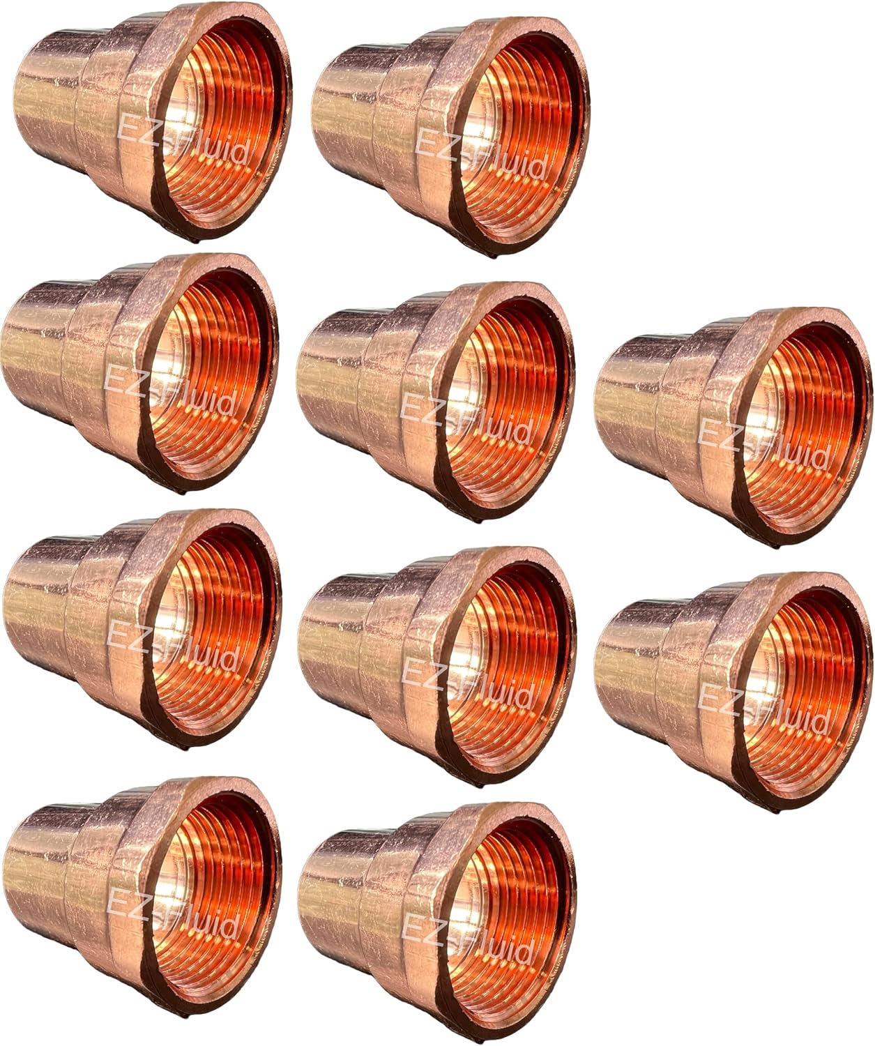 EZ-FLUID Plumbing 3/4" C X FIP LF Copper Female Adapter Pressure Copper ...