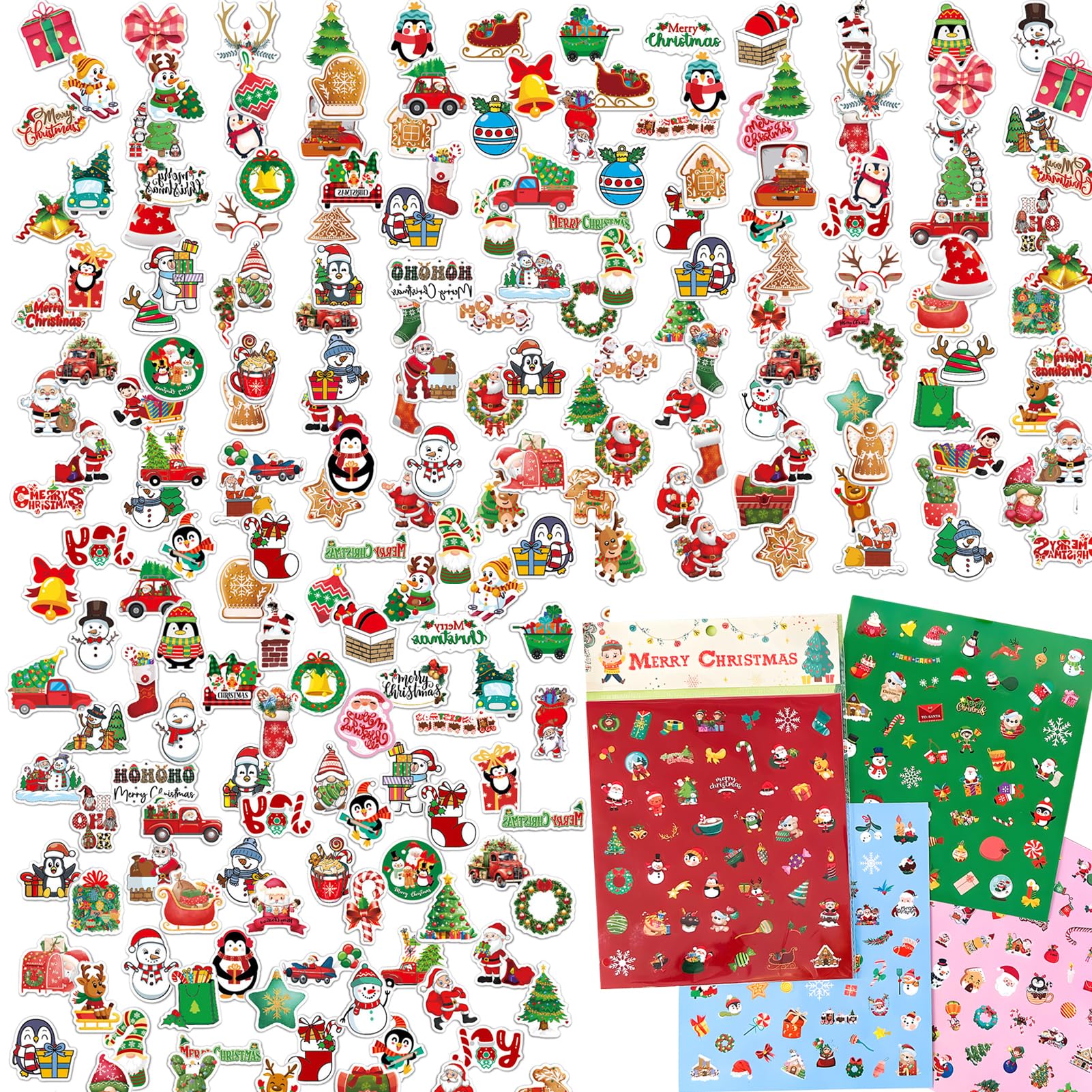 213 Pcs Christmas Stickers,Christmas Stickers for Kids, Self Adhesive ...