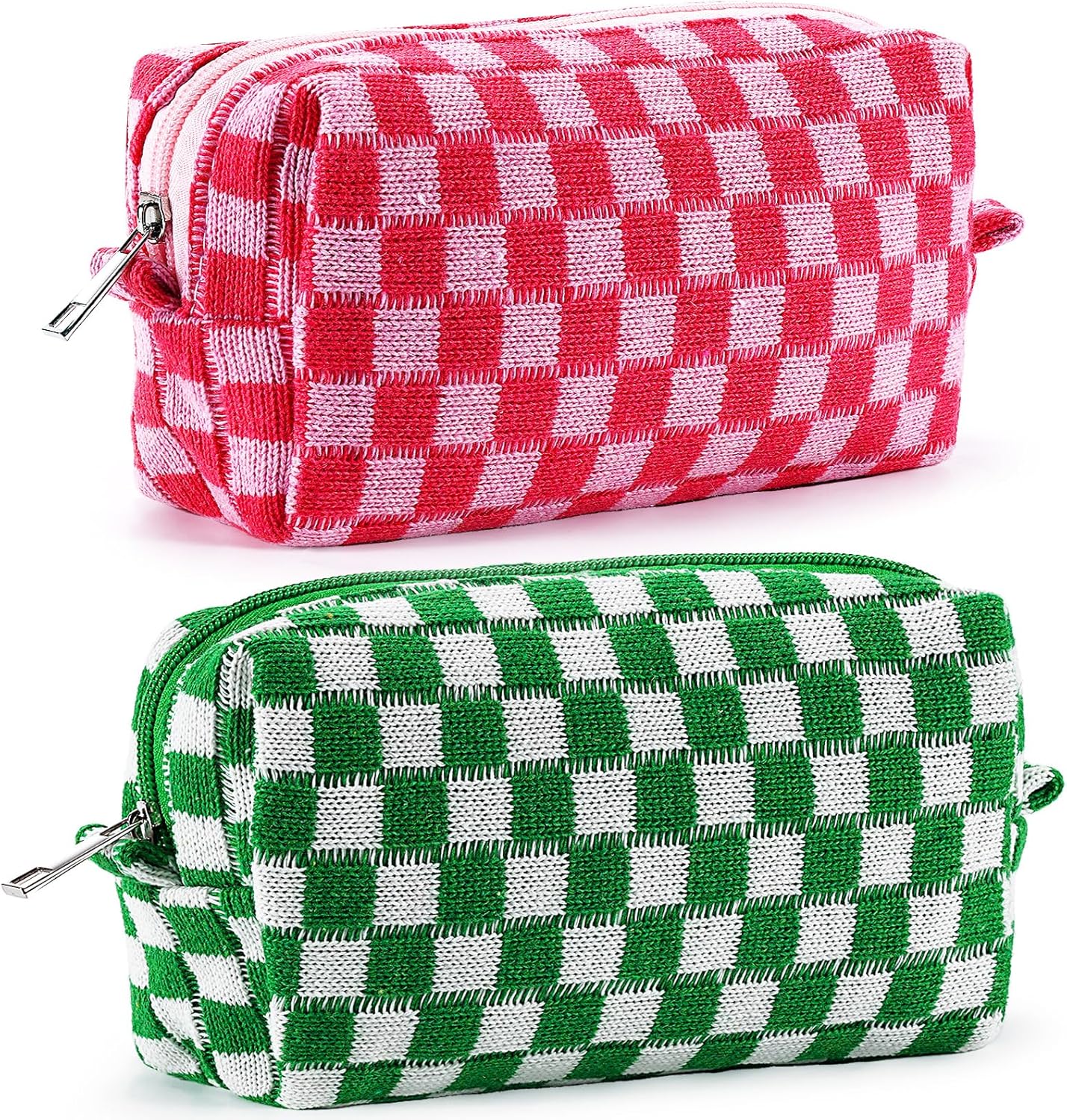 Amazon.com: ZLFSRQ 2Pcs Checkered Makeup Bag for Women Medium Travel ...