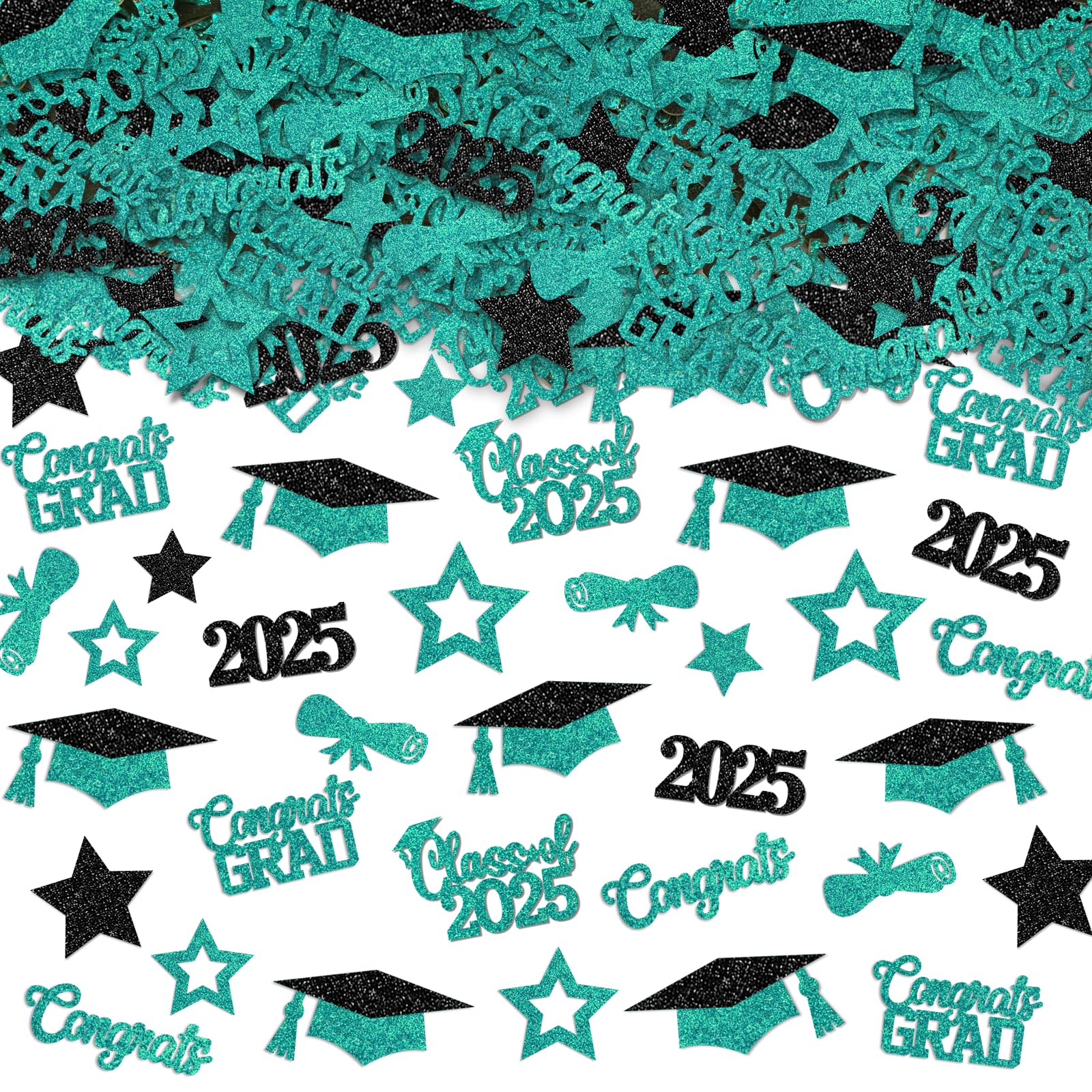 Amazon.com: TTDQ 200Pcs Teal Graduation Confetti 2024 Graduation Table ...