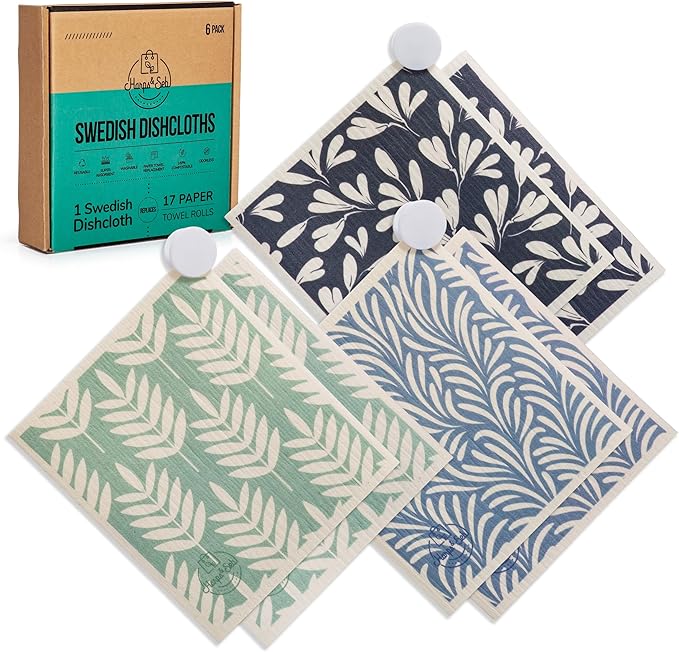 Amazon.com: Harps&Seb Swedish Dishcloths for Kitchen Dishcloths - 6 ...