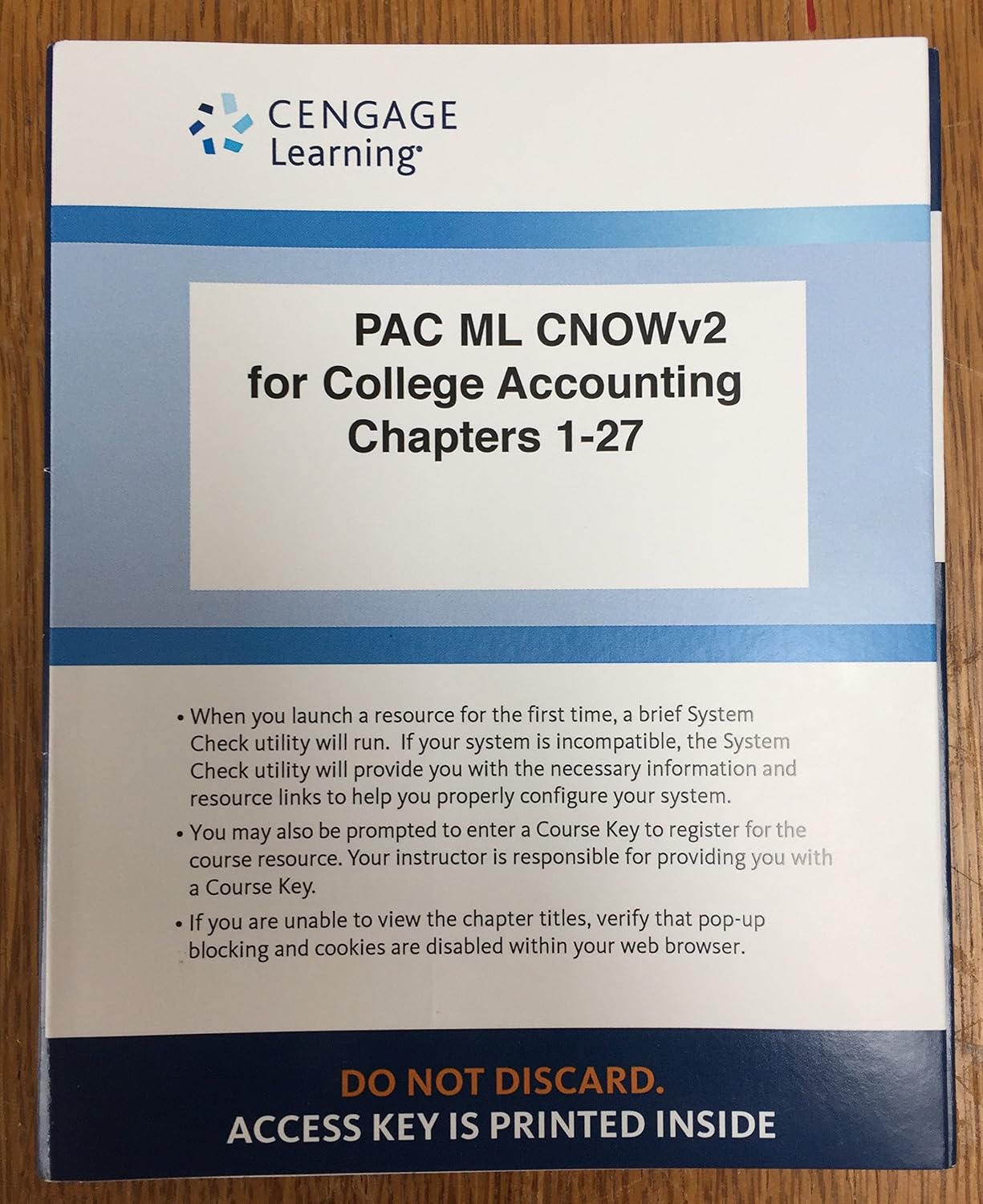LMS Integrated for CengageNOWv2, 2 terms Printed Access Card for Heintz ...