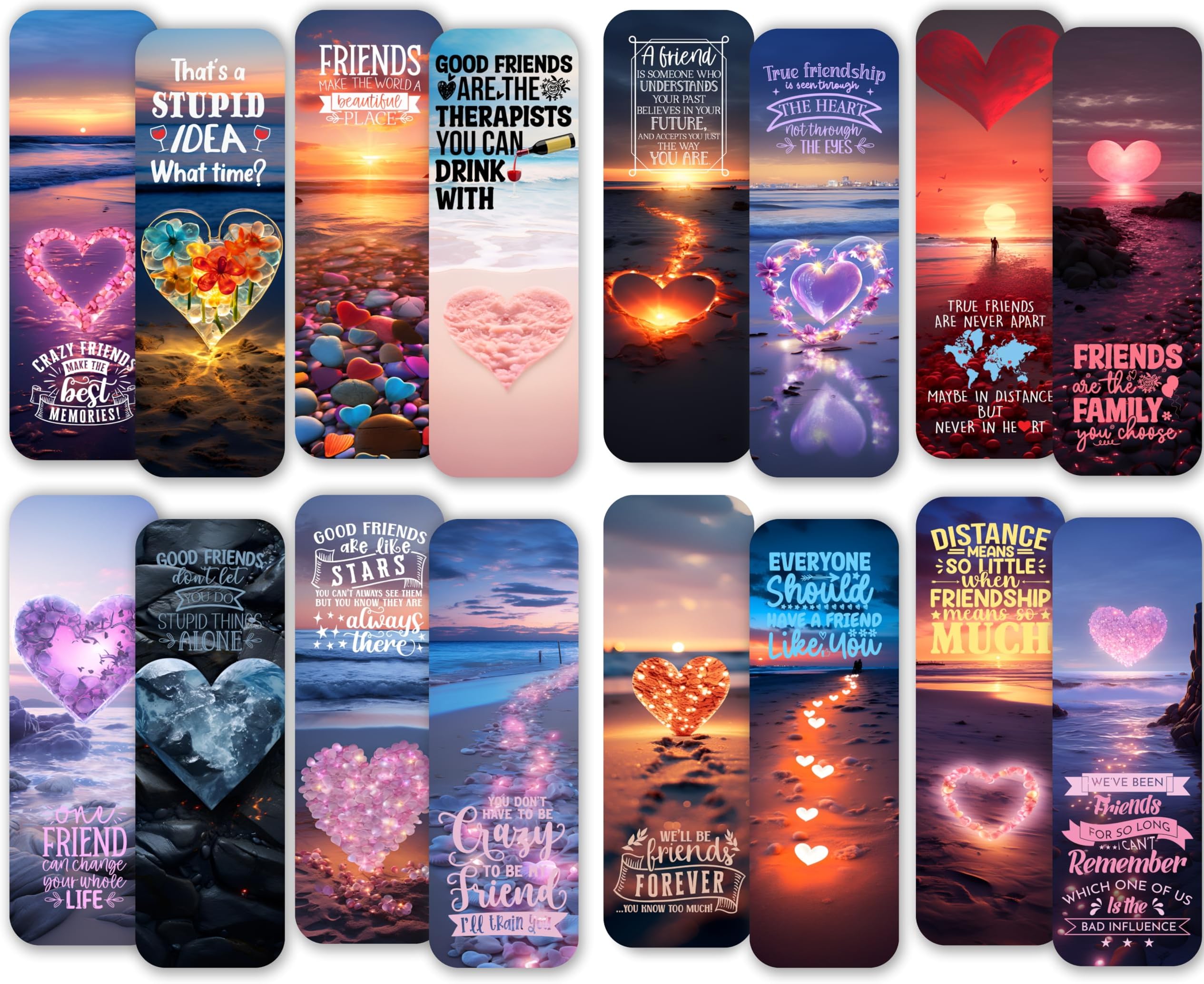 Amazon.com: 55 Laughs Funny Friends Bookmark Set. Pretty Bookmarks with ...