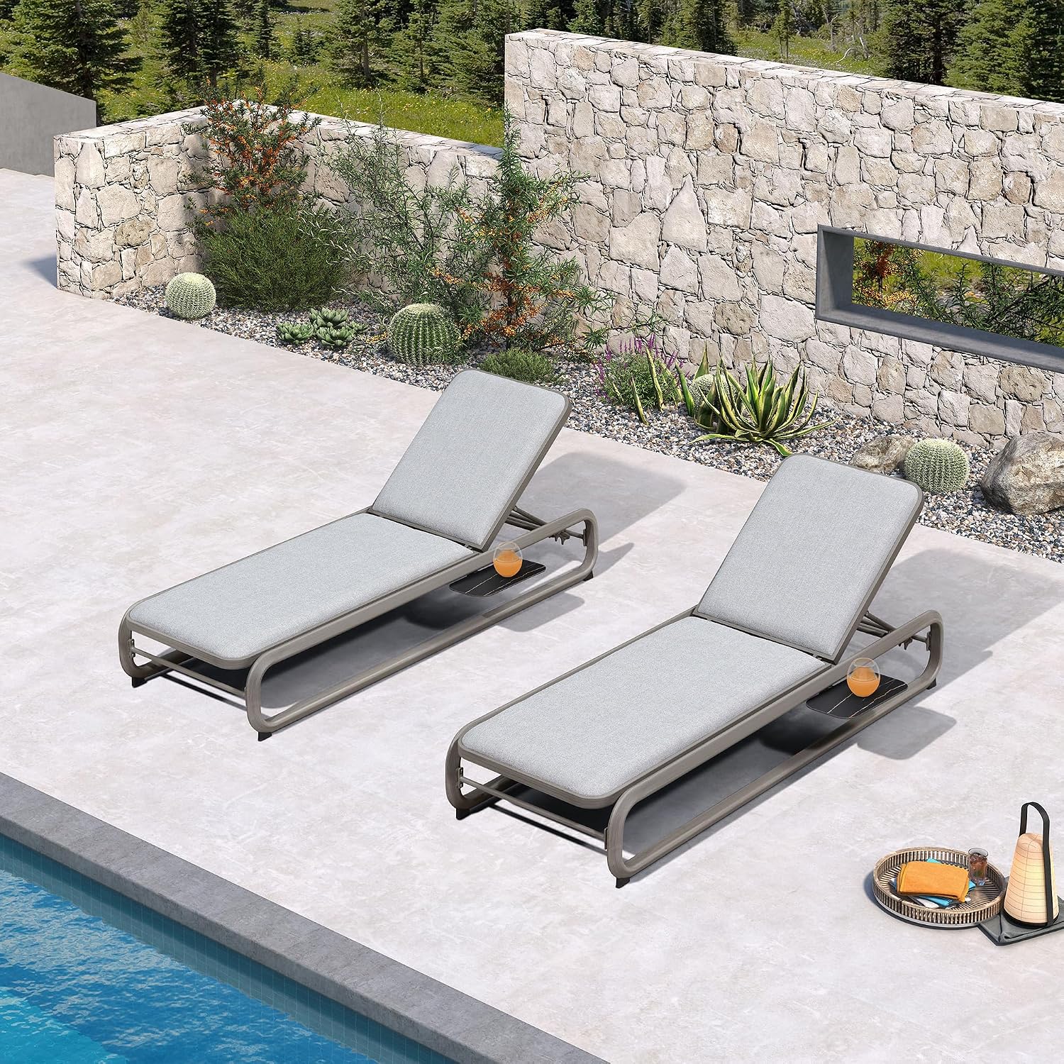 Amazon.com : PURPLE LEAF Outdoor Chaise Lounge Tanning Lounges for ...