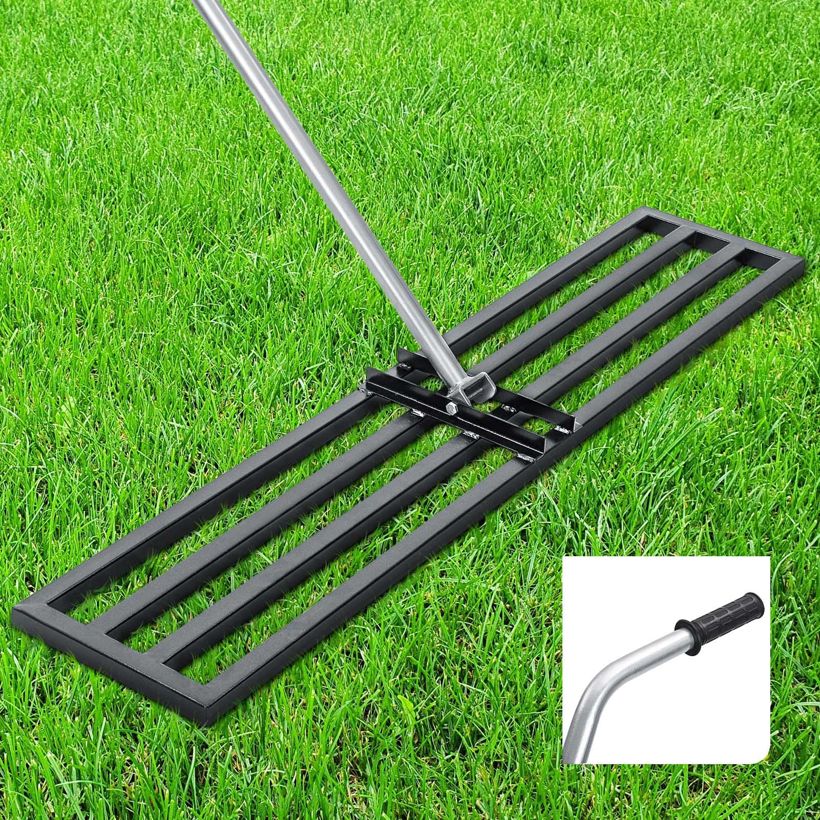 GROWNEER Lawn Leveling Rake, 48 x 10 inch Lawn Leveler Tool with 6.5FT ...