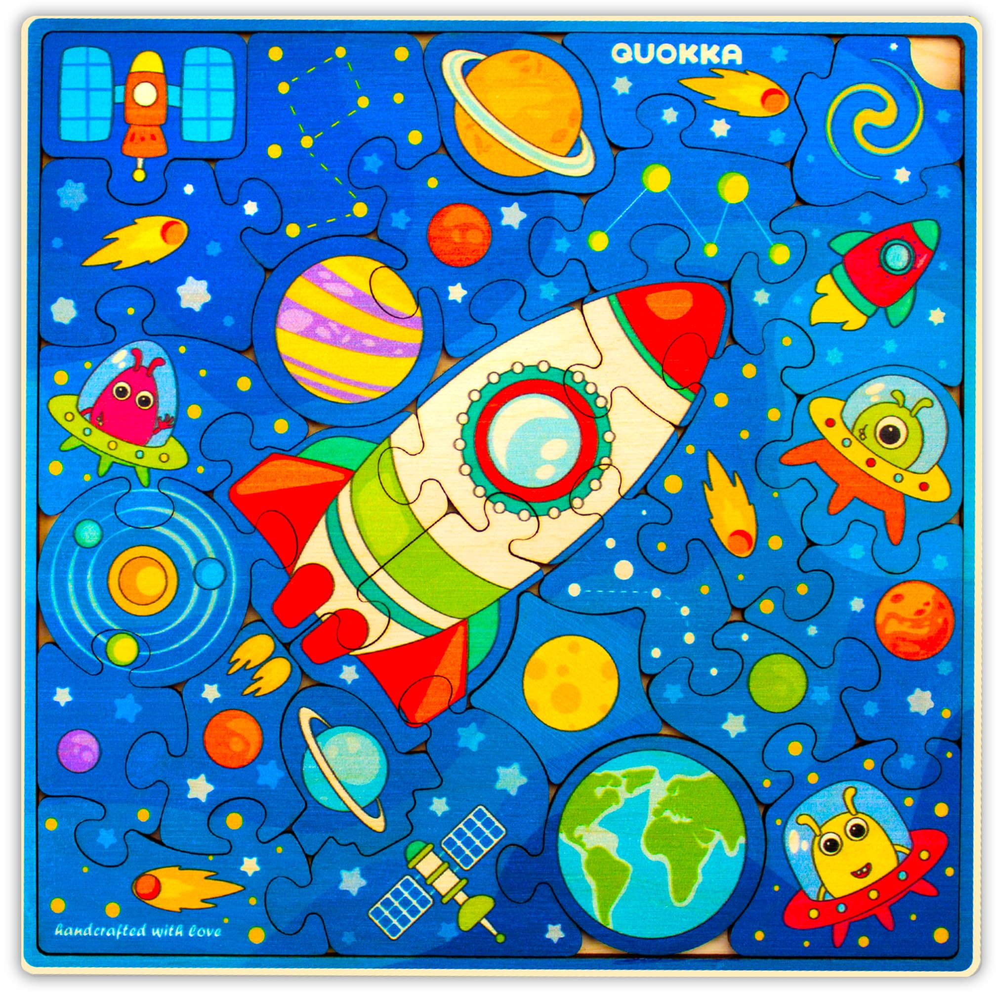 Amazon.com: QUOKKA Wooden Rocket Puzzles for Kids Ages 3-5 – 28 Pieces ...
