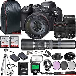 Amazon.com : Canon EOS R6 Mark II Mirrorless Camera w/RF 24-105mm f/4 L is USM Lens + EF 75 ...