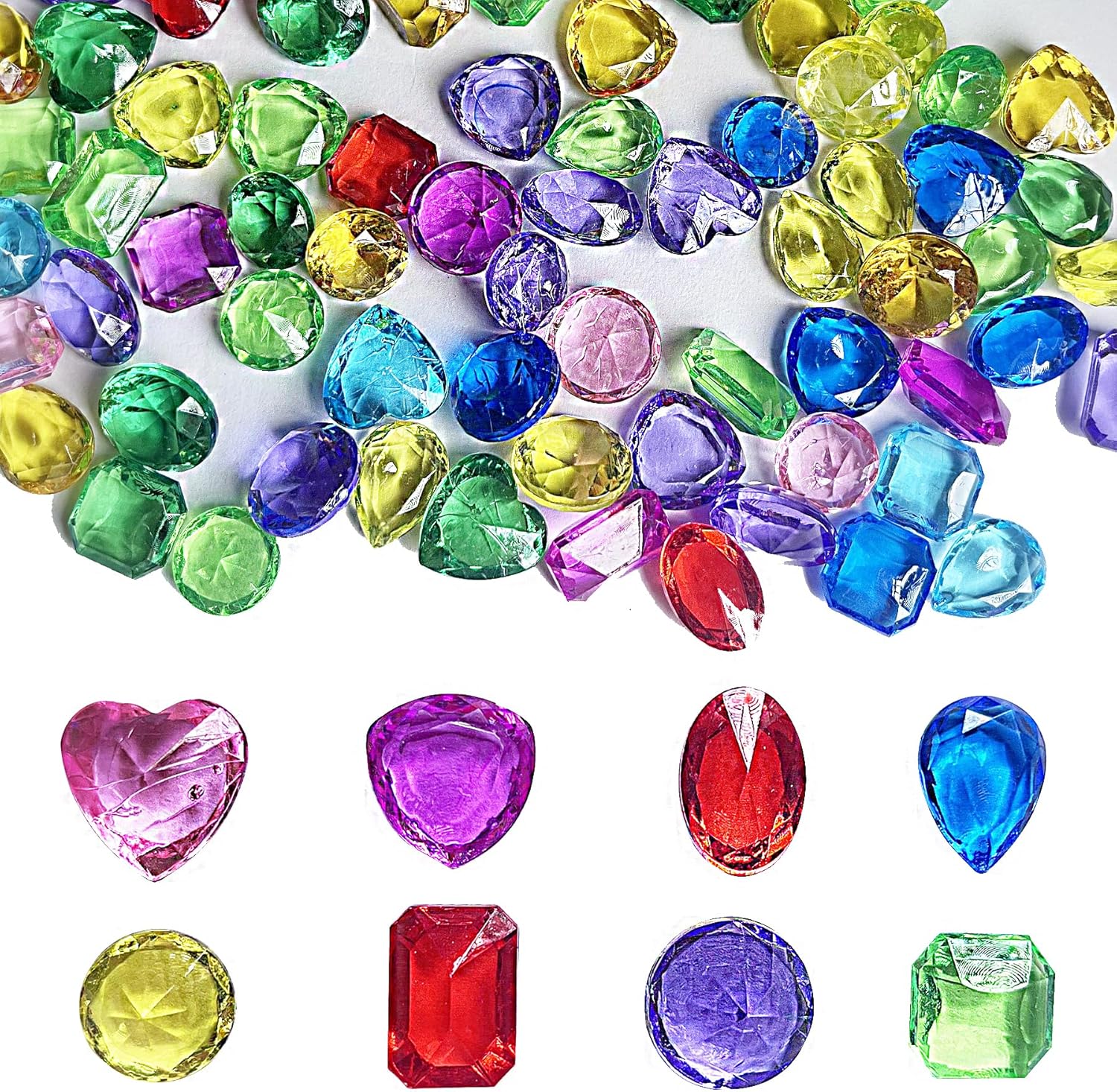 Amazon.com: huihaochenggong 100 Pcs Fake Acrylic Gems gemstones and ...