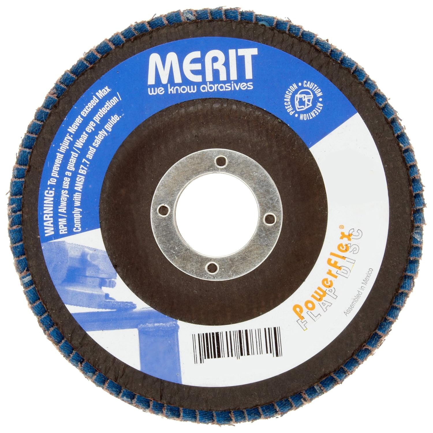 Merit Zirc Plus Contoured Powerflex Abrasive Flap Disc, Type 29, Round ...