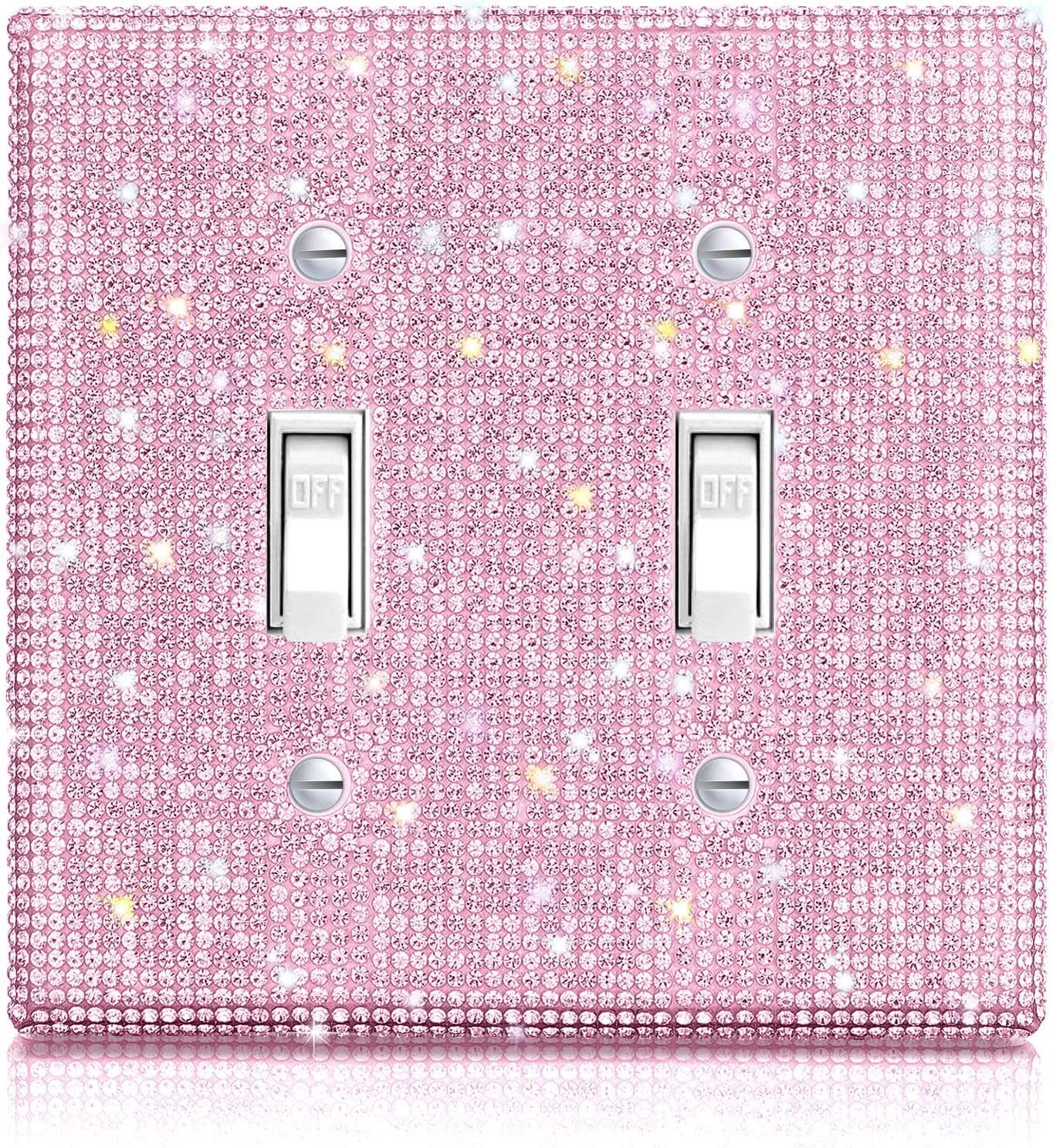 Kanayu 4 Pcs Light Pink Shiny Rhinestones Cover Bling Switch Wall Plate ...