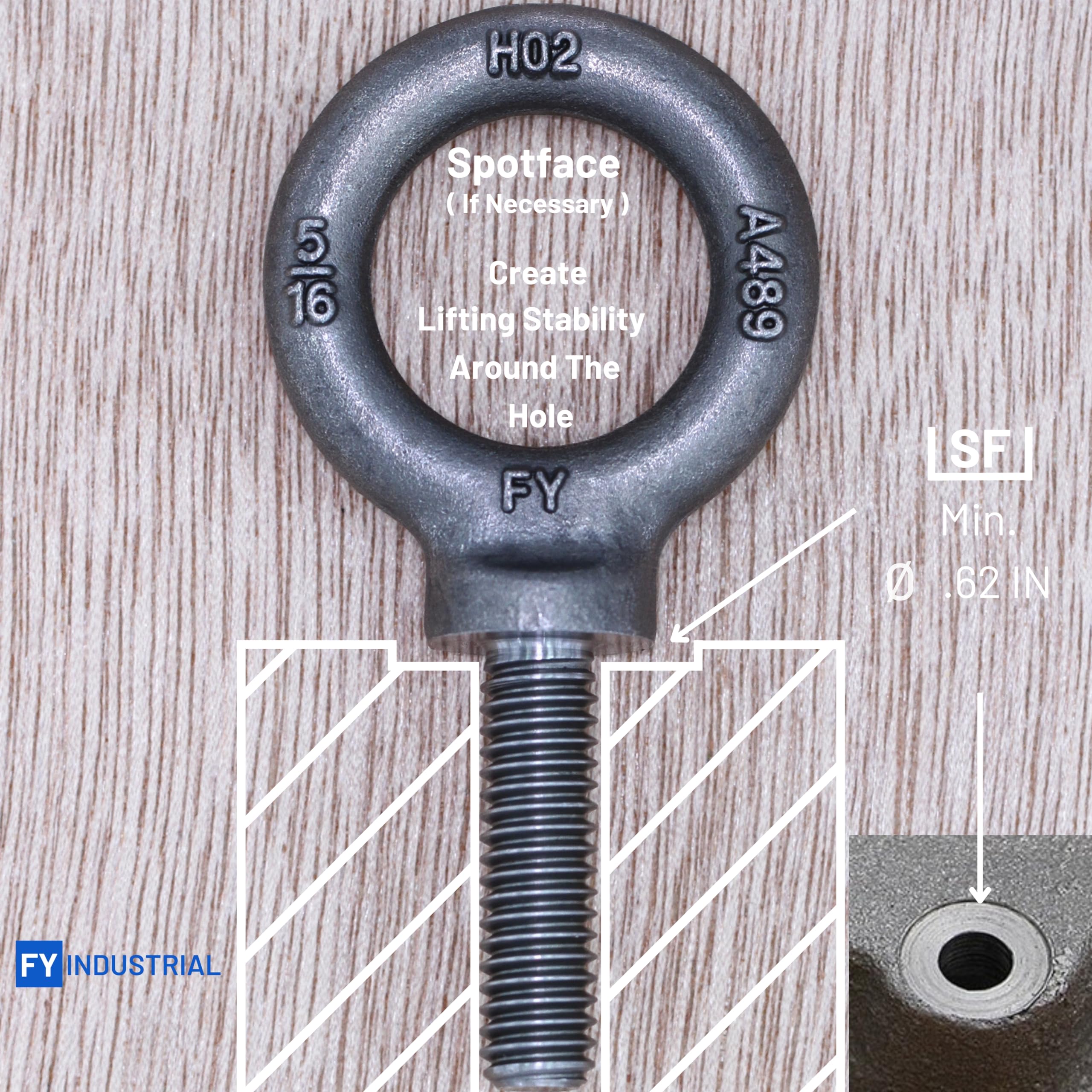Snapklik.com : Lifting Shoulder Eye Bolt 5/16"-18 X 1-1/8"