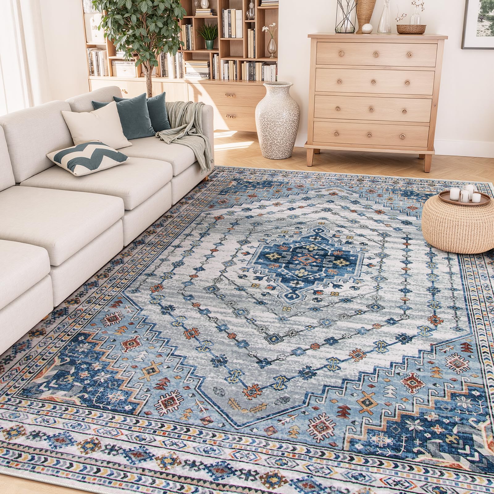 Amazon.com: Beeiva Boho 8x10 Washable Rug for Living Room, 8x10 Rugs ...