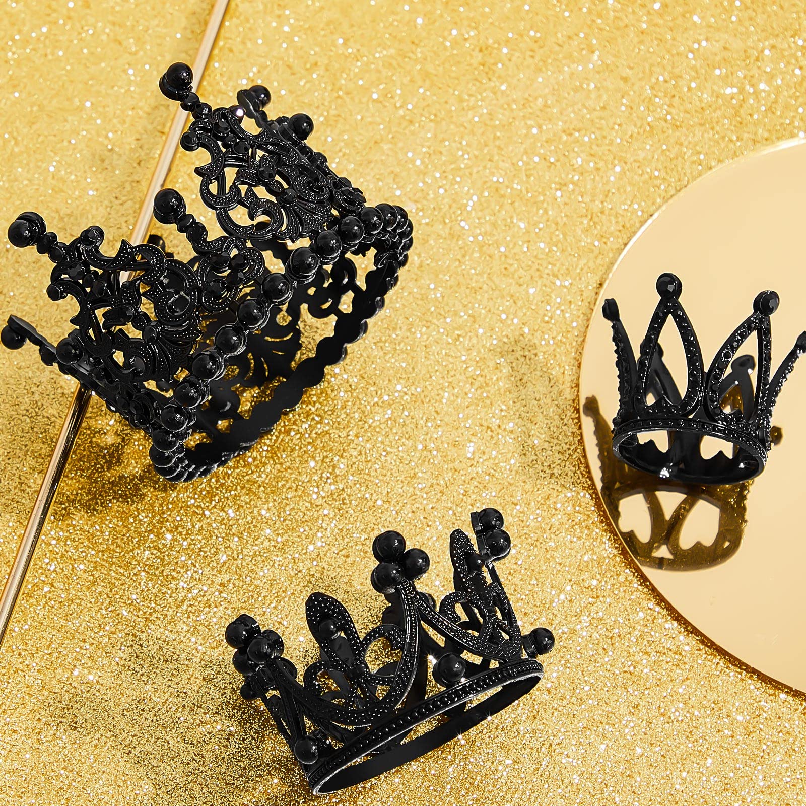 Snapklik.com : 6 Pcs Crown Cake Topper Artificial Pearl Rhinestone ...